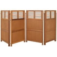 Sunnydaze, Outdoor Privacy Screen, 107"x44" Folding Meranti Wood ...