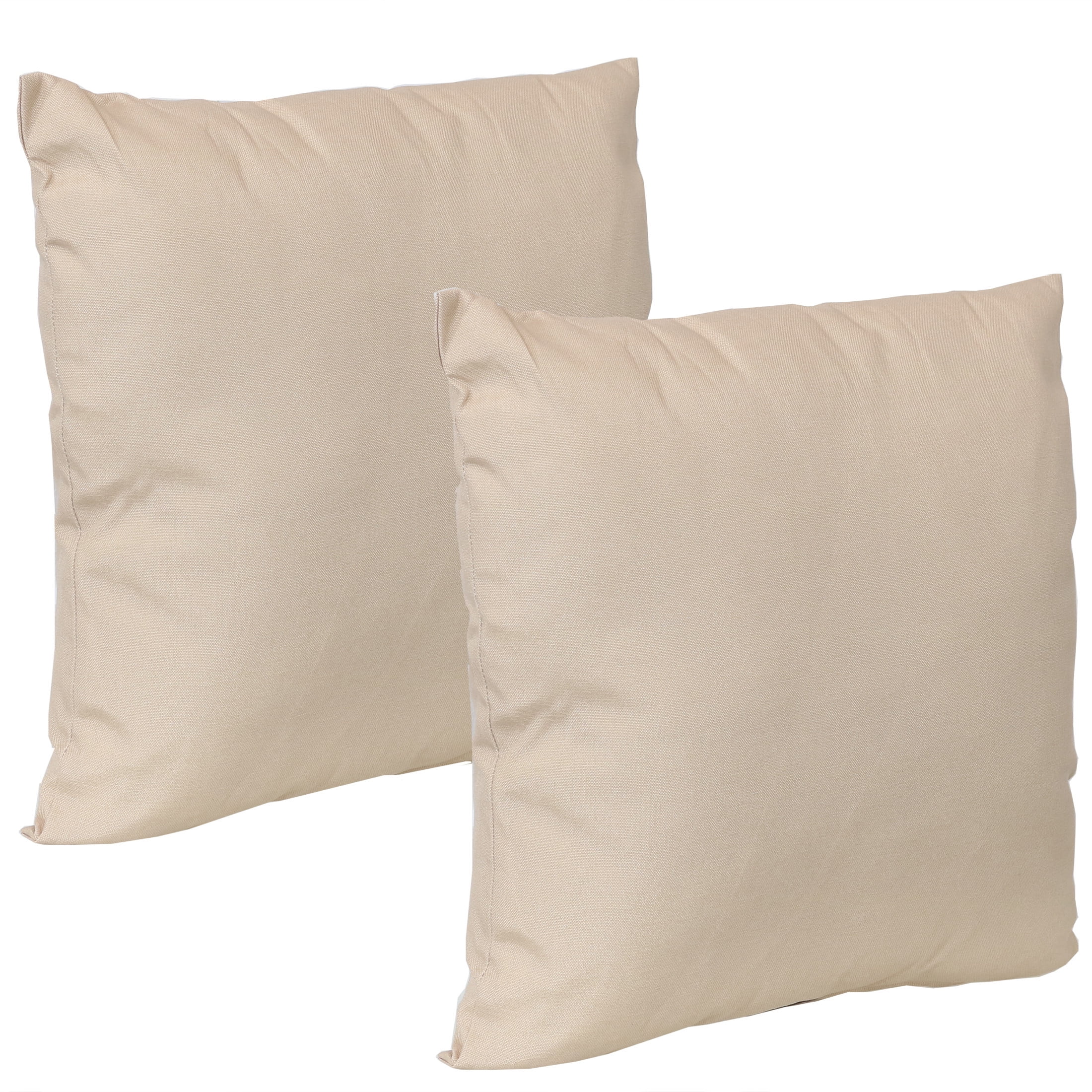 Sunnydaze 17" x 17" Beige Polyester Square Decorative Outdoor Throw ...