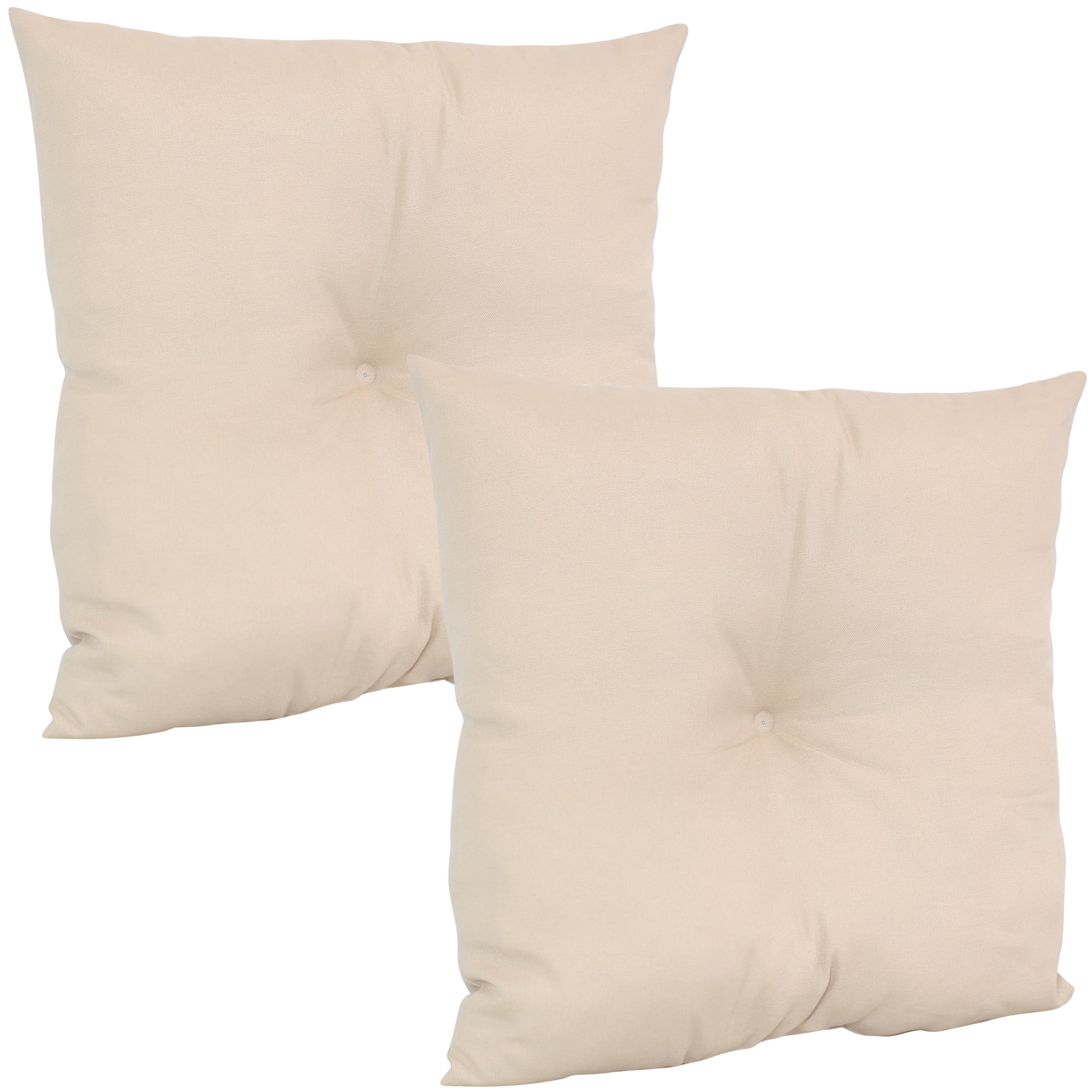 Sunnydaze 19" x 19" Beige Polyester Square Outdoor Decorative Throw ...