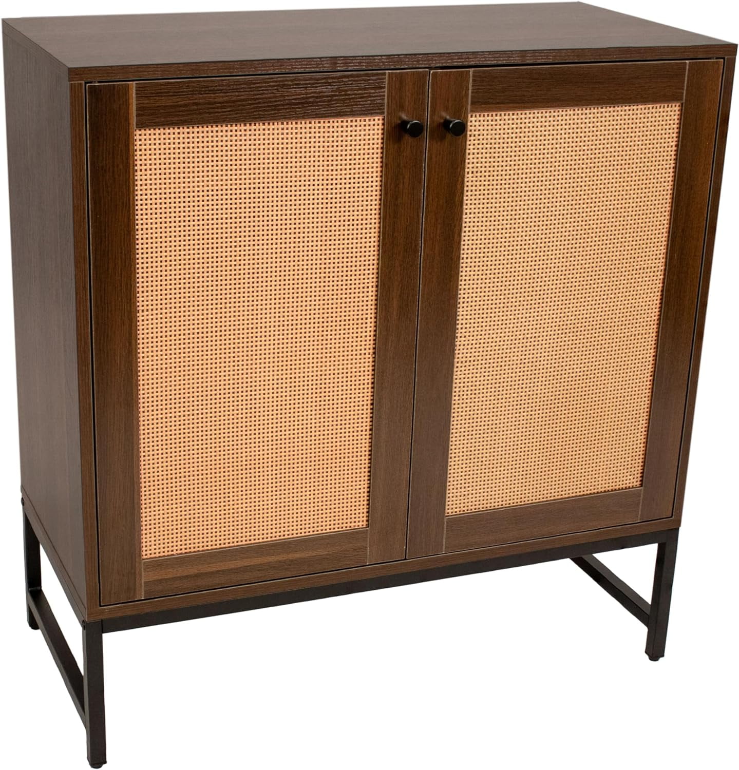 Sunnydaze 2-Door Rattan Storage Cabinet - Sideboard Buffet Cabinet with ...