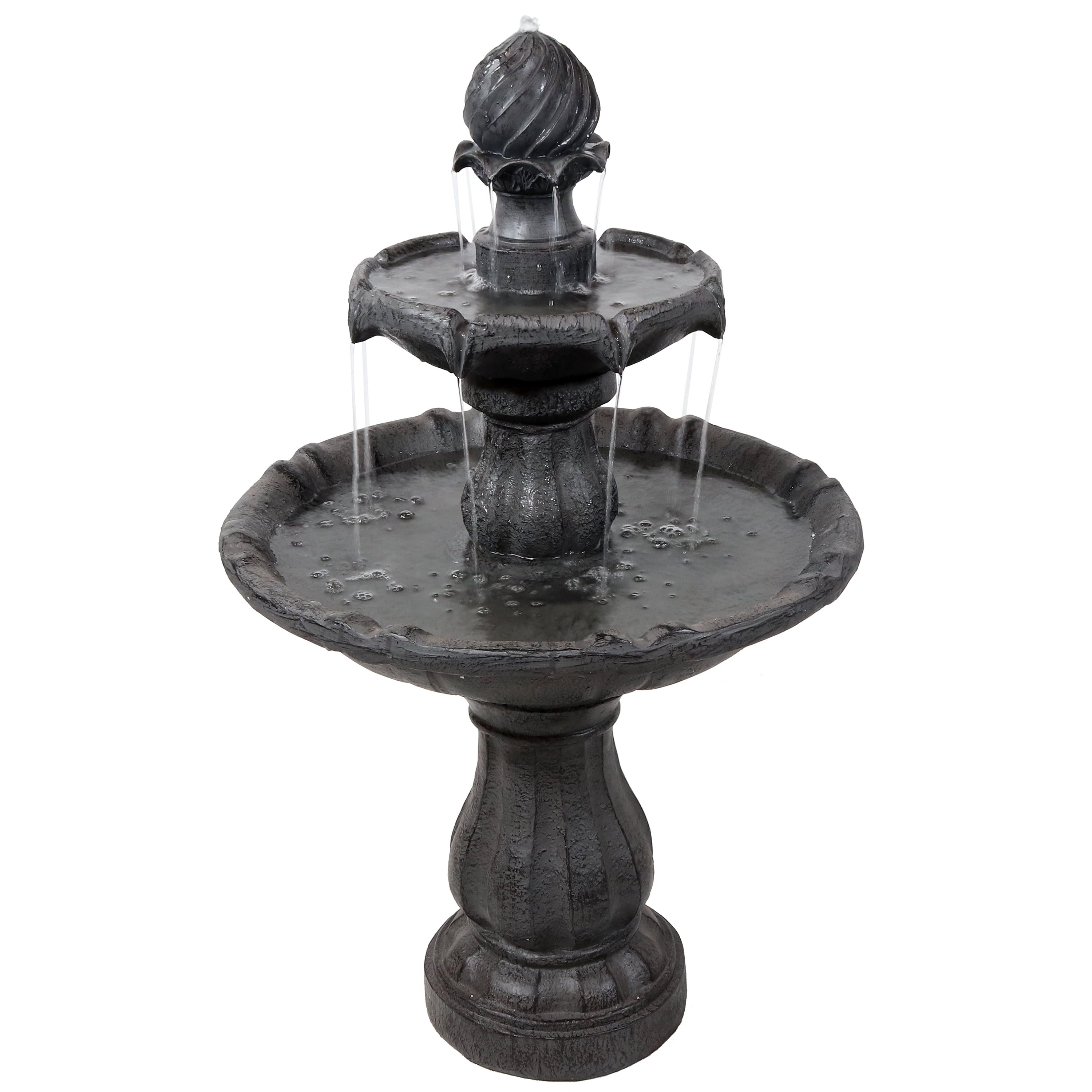 "Sunnydaze Solar Outdoor Water Fountain for Backyard, Garden, Patio - 2 ...