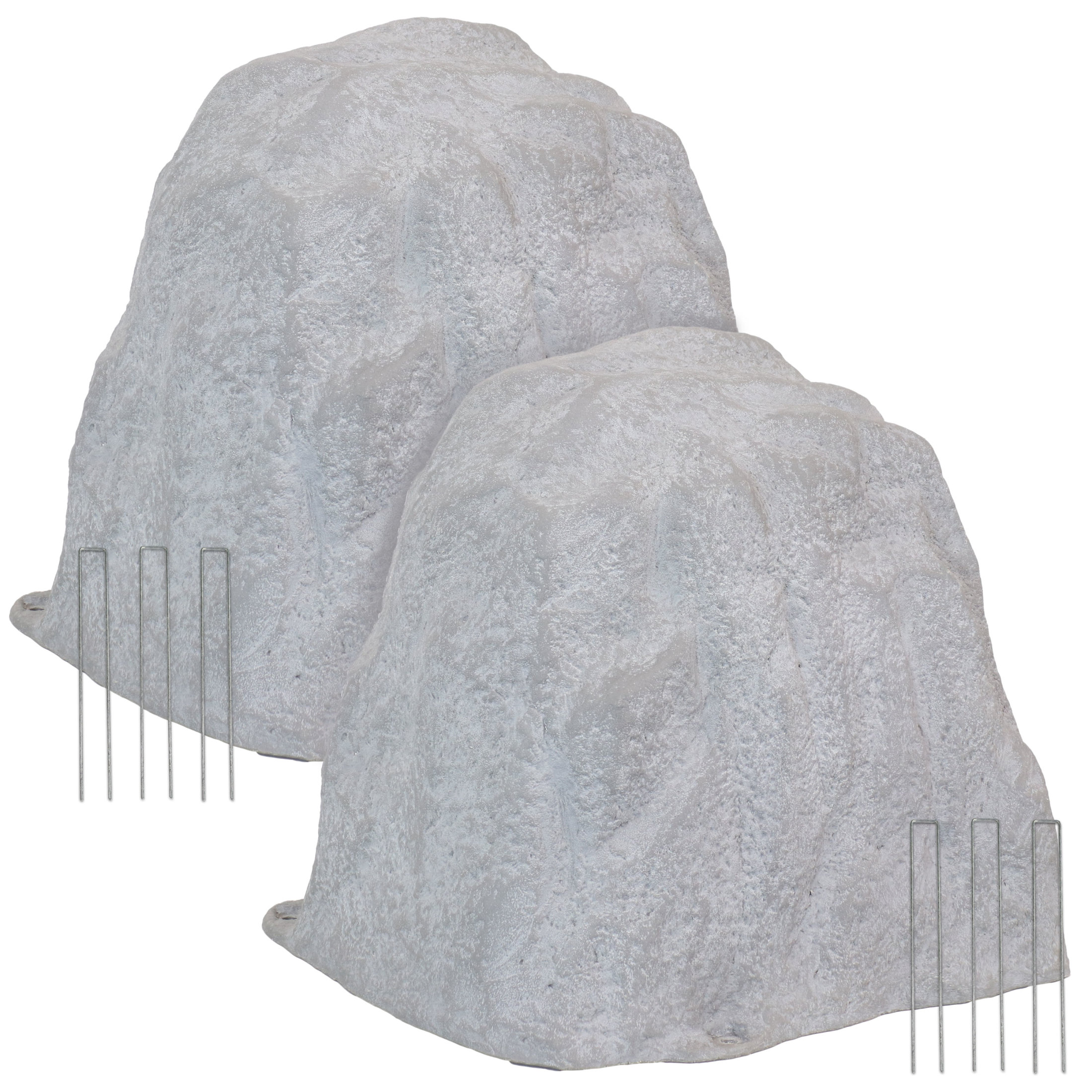 Sunnydaze 21.5" Gray Polyresin Faux Landscape Rock Cover with Metal ...