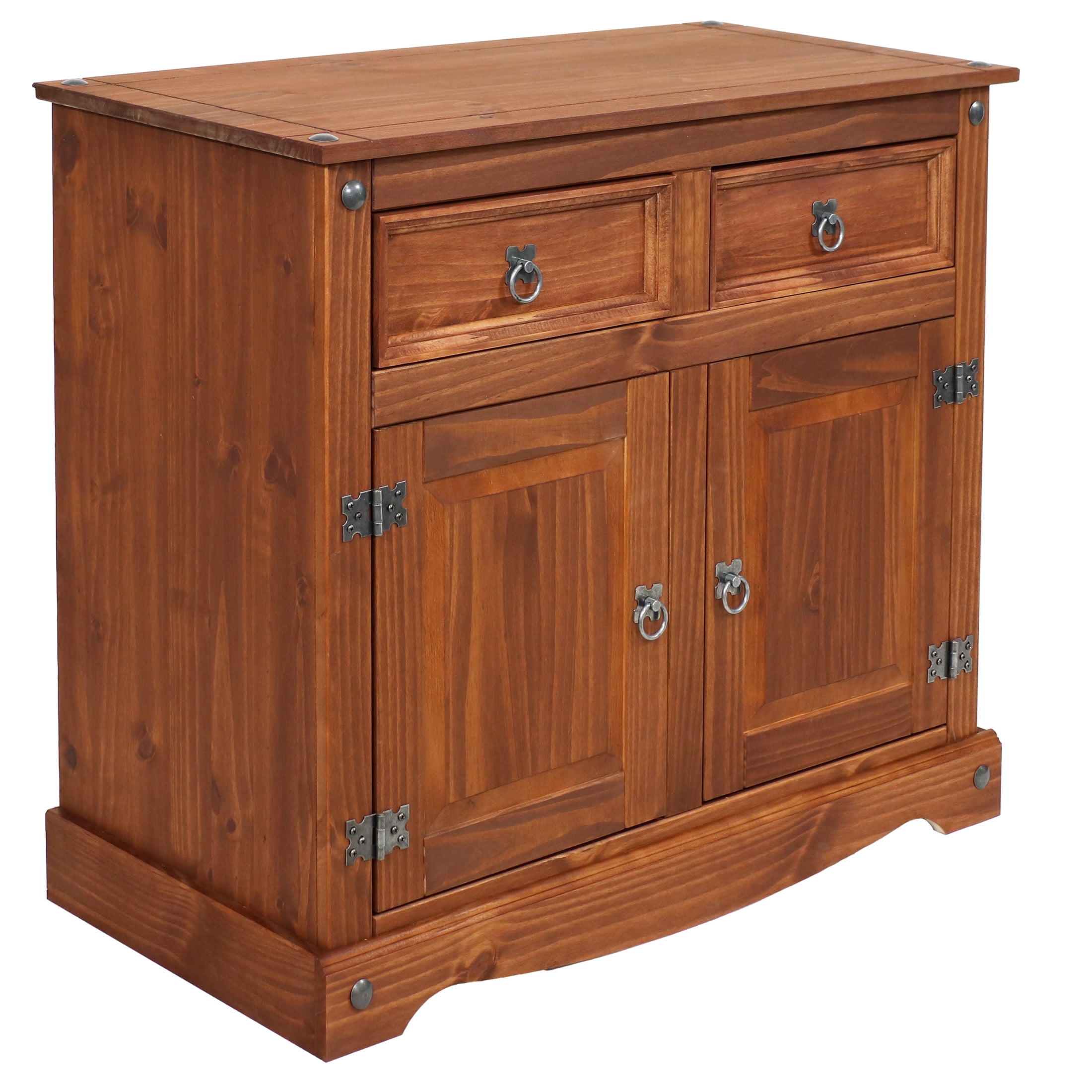 Sunnydaze 36" Solid Pine Kitchen Sideboard Cabinet with 2 Doors 2 ...