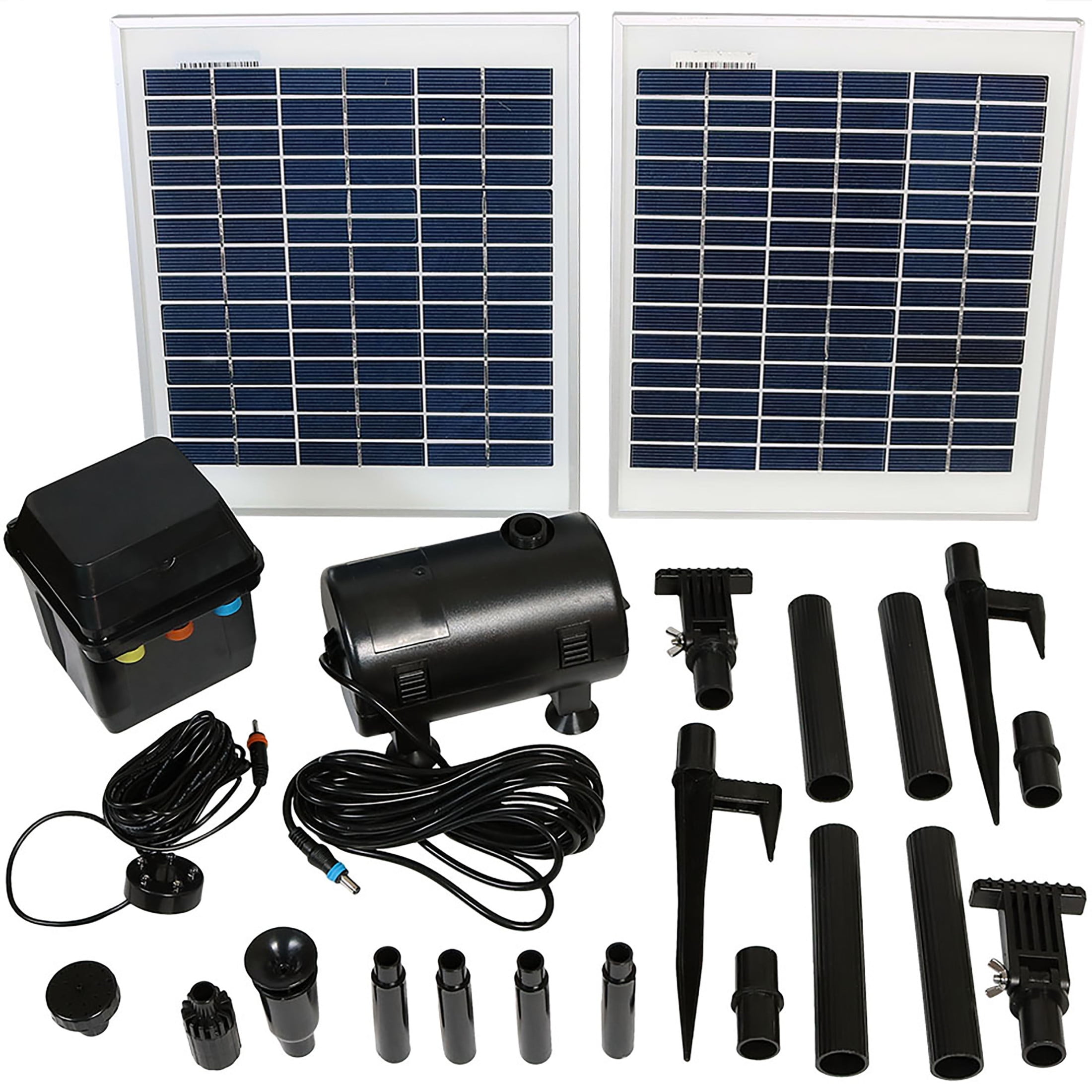Sunnydaze 396 GPH Solar Pump for Outdoor Fountains with Battery and ...