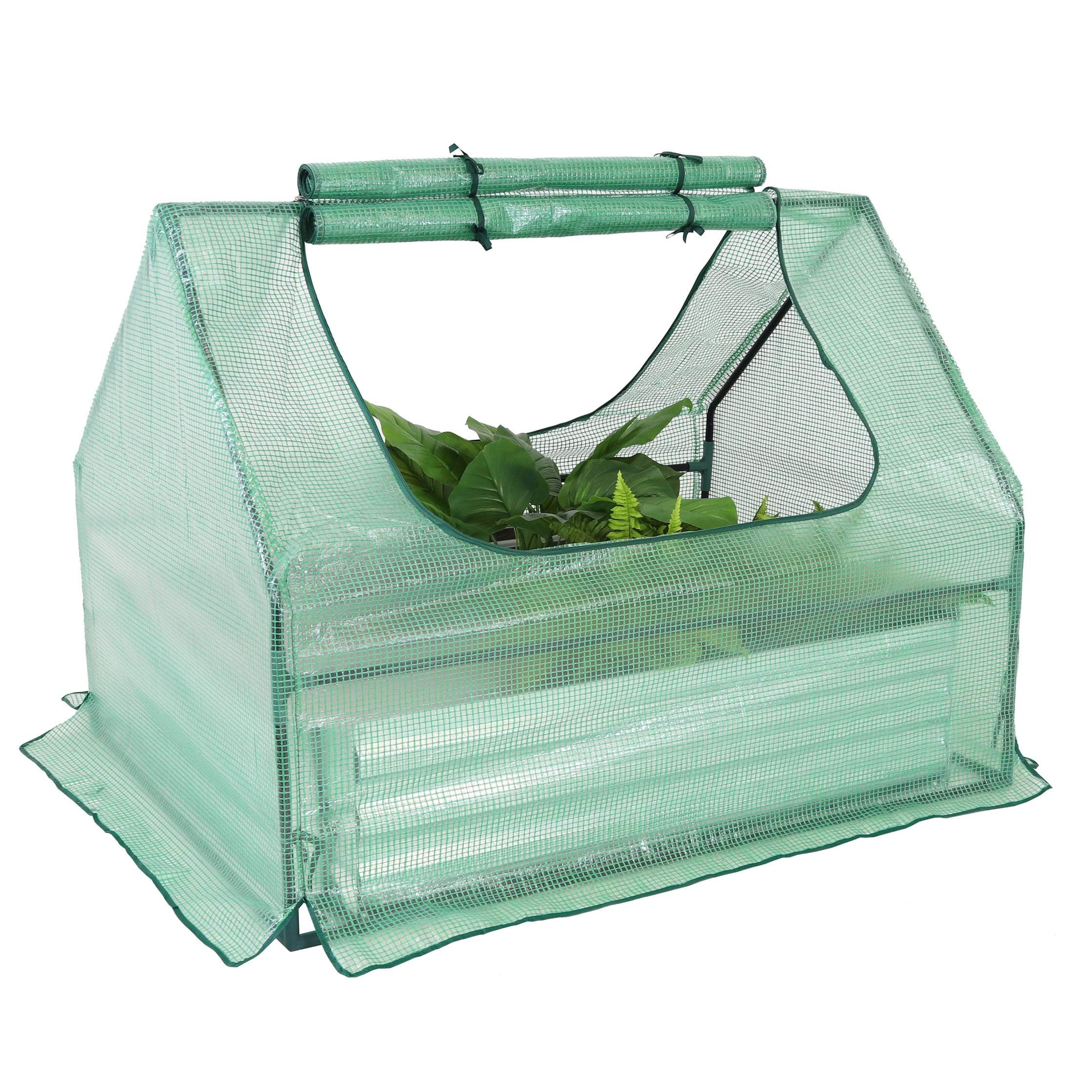 Sunnydaze Covered Raised Garden Bed with Mini Greenhouse Kit for Porch ...