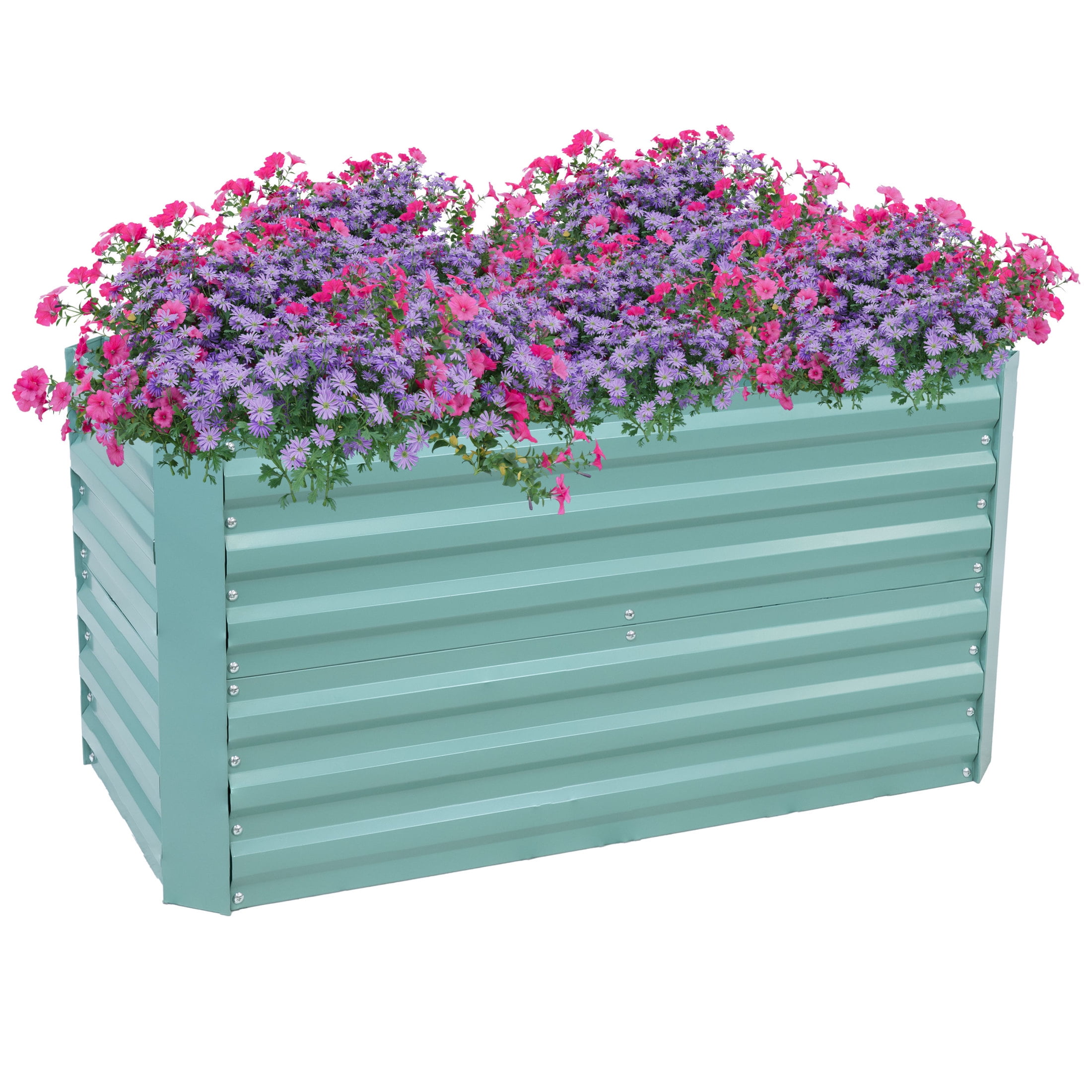 Sunnydaze 47" x 23" x 24" Rectangular Green Galvanized Steel Outdoor ...