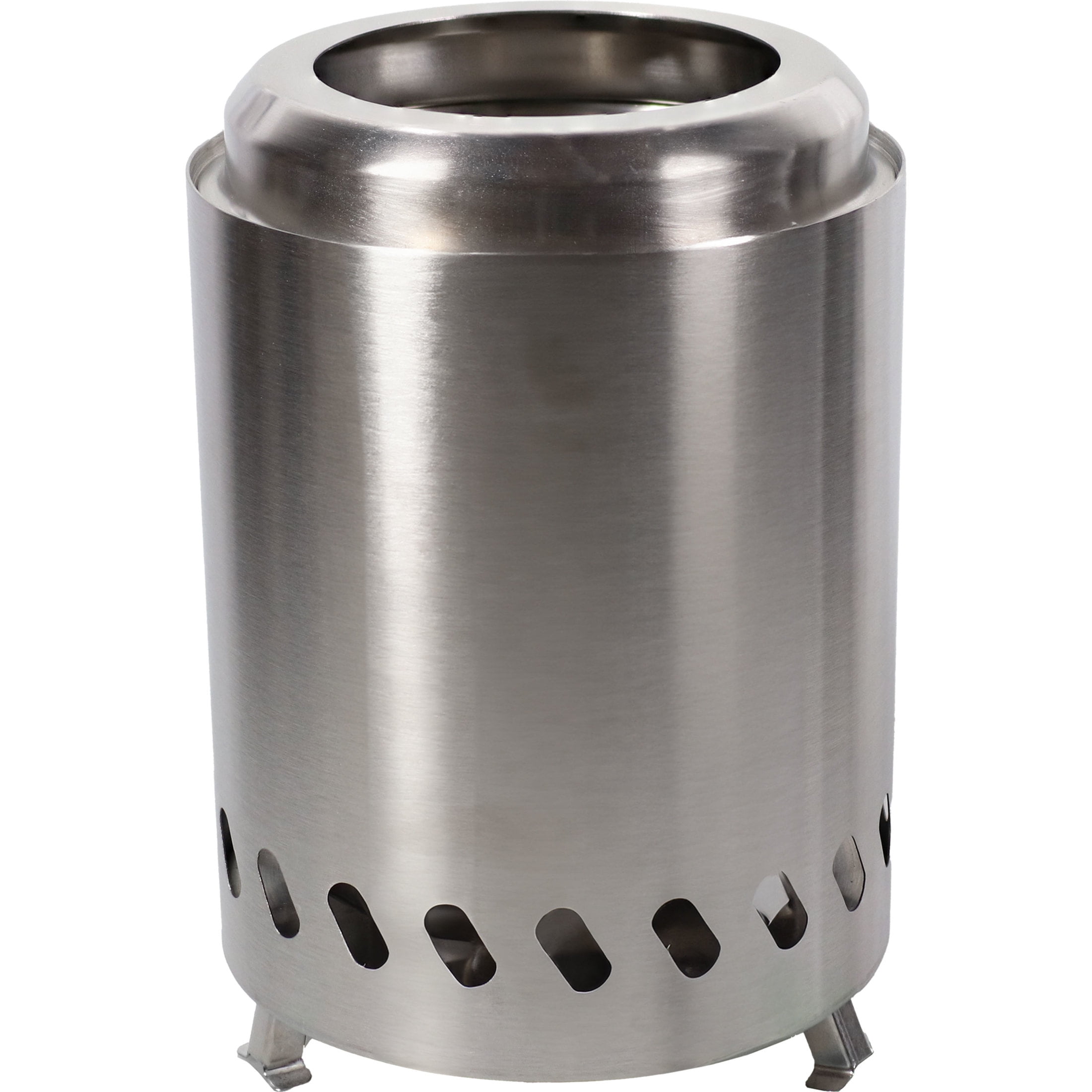 Sunnydaze 5.5" Round Wood-Burning Silver Finish Stainless Steel ...