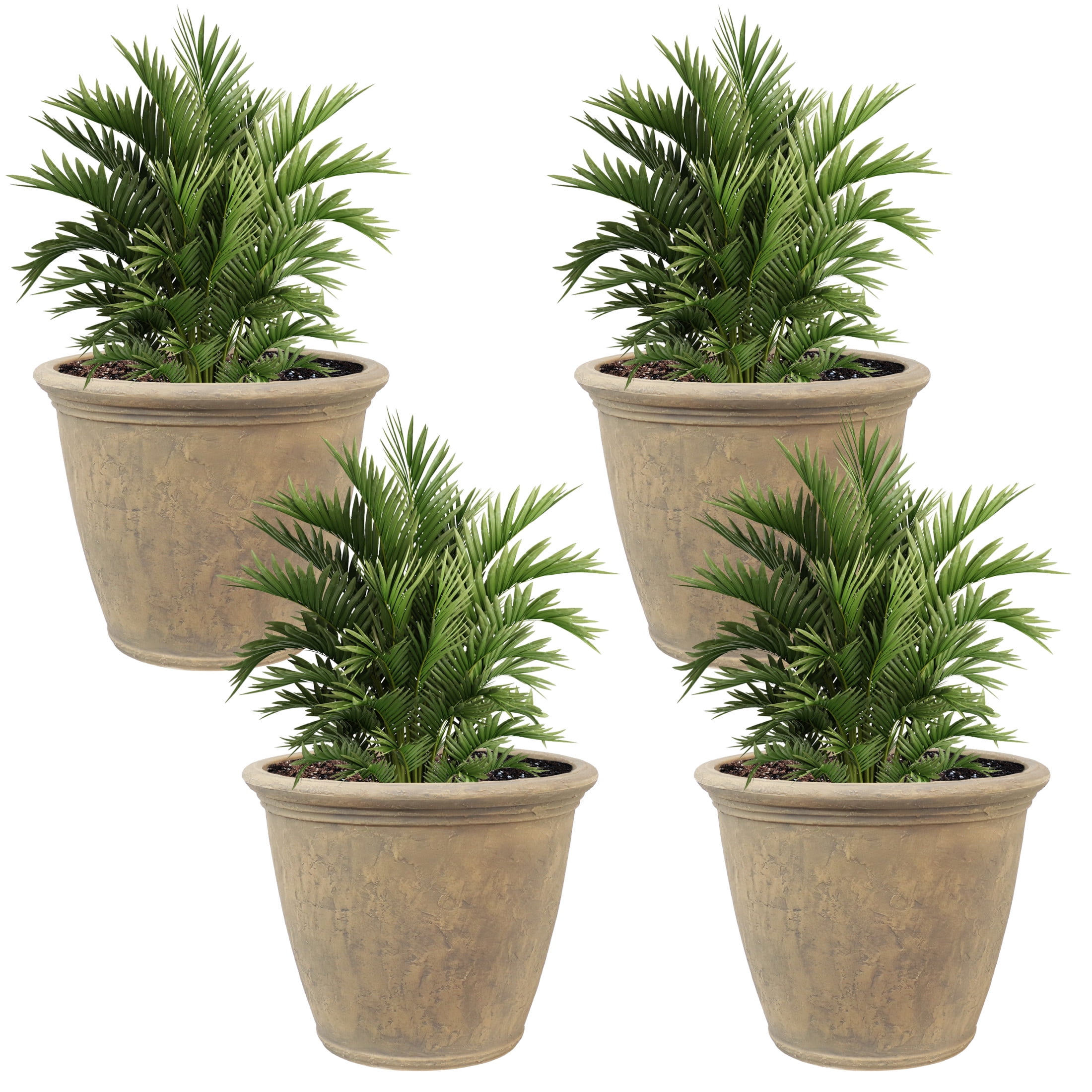Sunnydaze Beige Large Outdoor and Indoor Anjelica Polyresin Flower Pot ...