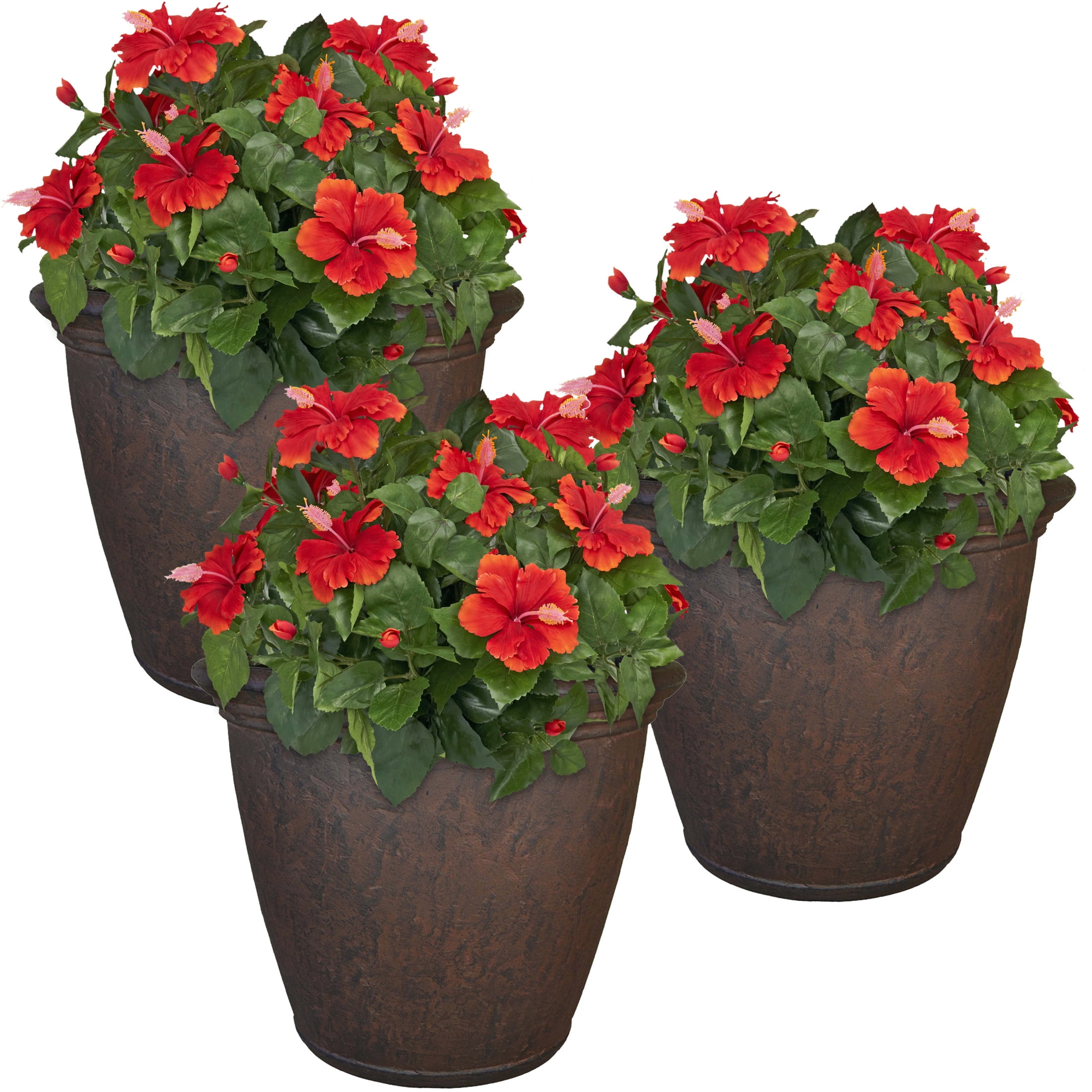 Sunnydaze Large Anjelica Polyresin Indoor & Patio Outdoor Flower Pot ...