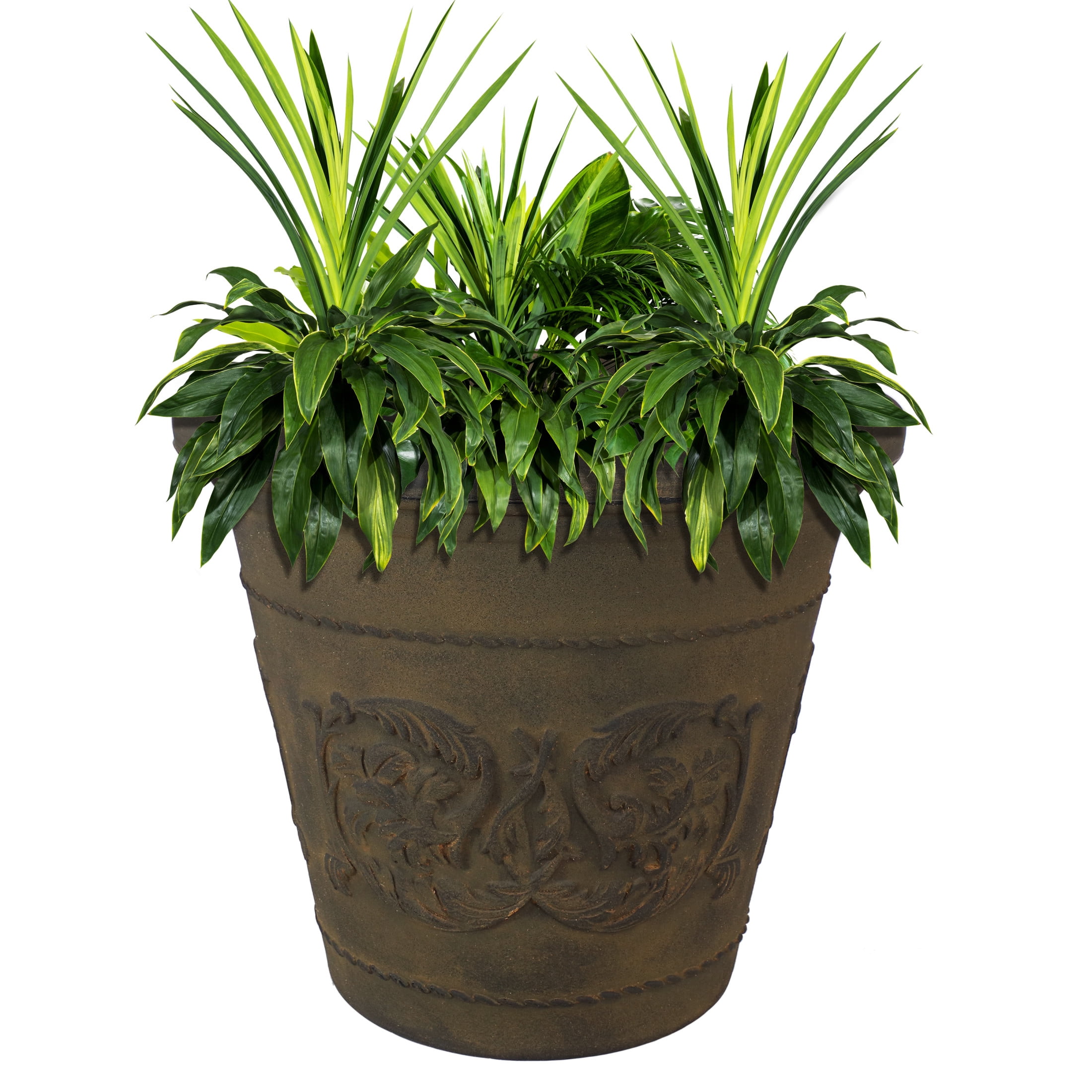 Free Shipping! Sunnydaze Arabella Polyresin Outdoor Flower Pot Planter - Sable - Walmart.com ...