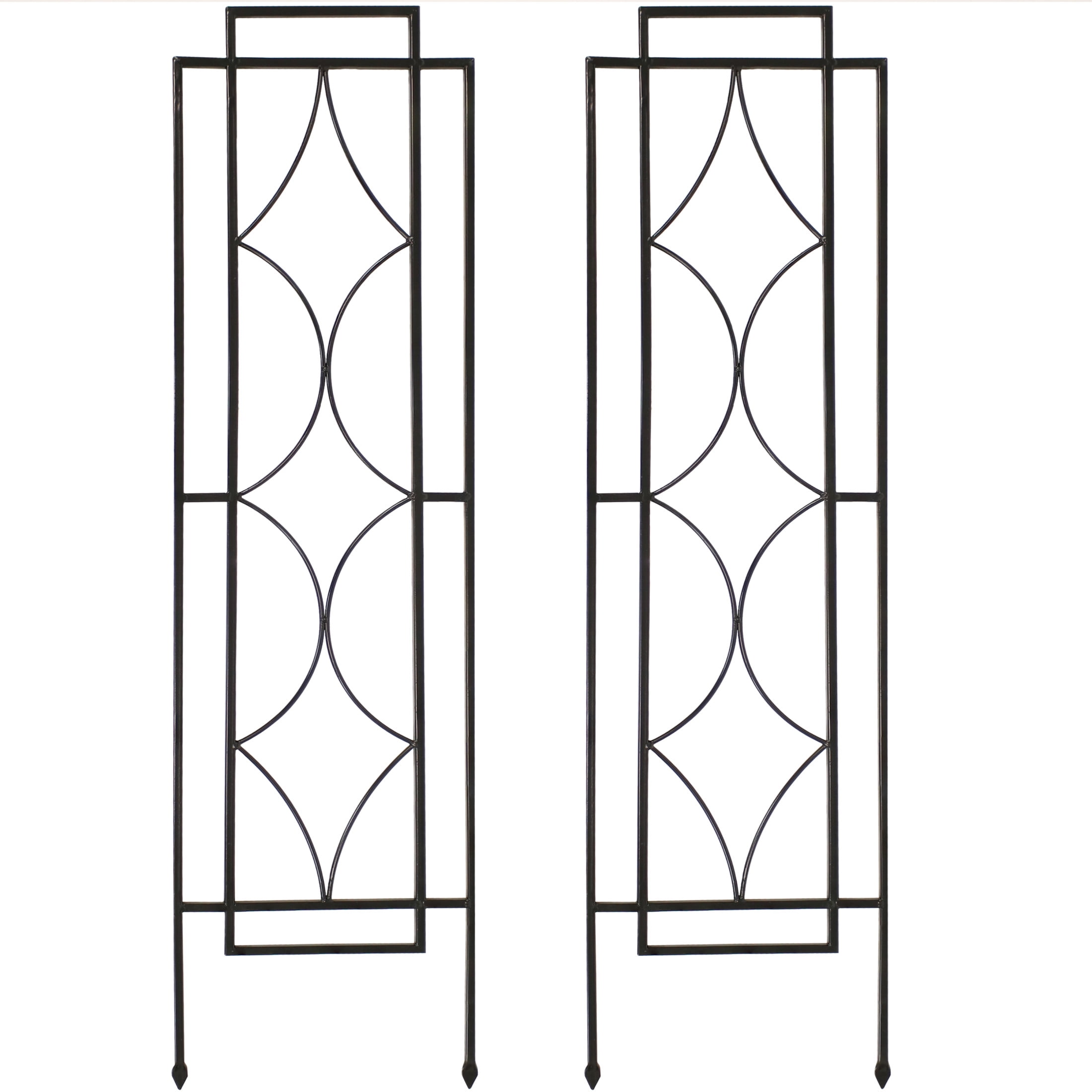Sunnydaze, Garden Trellis, 12" x 48.25", Black Steel, 2 Pack - Walmart.com
