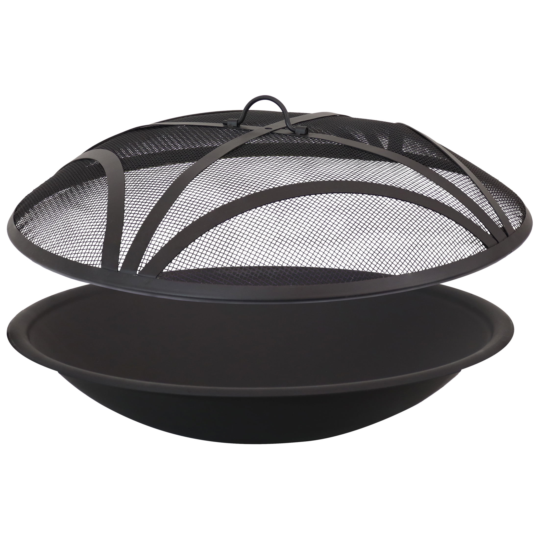 Sunnydaze 23" Replacement Steel Fire Pit Bowl with Spark Screen, Rust ...
