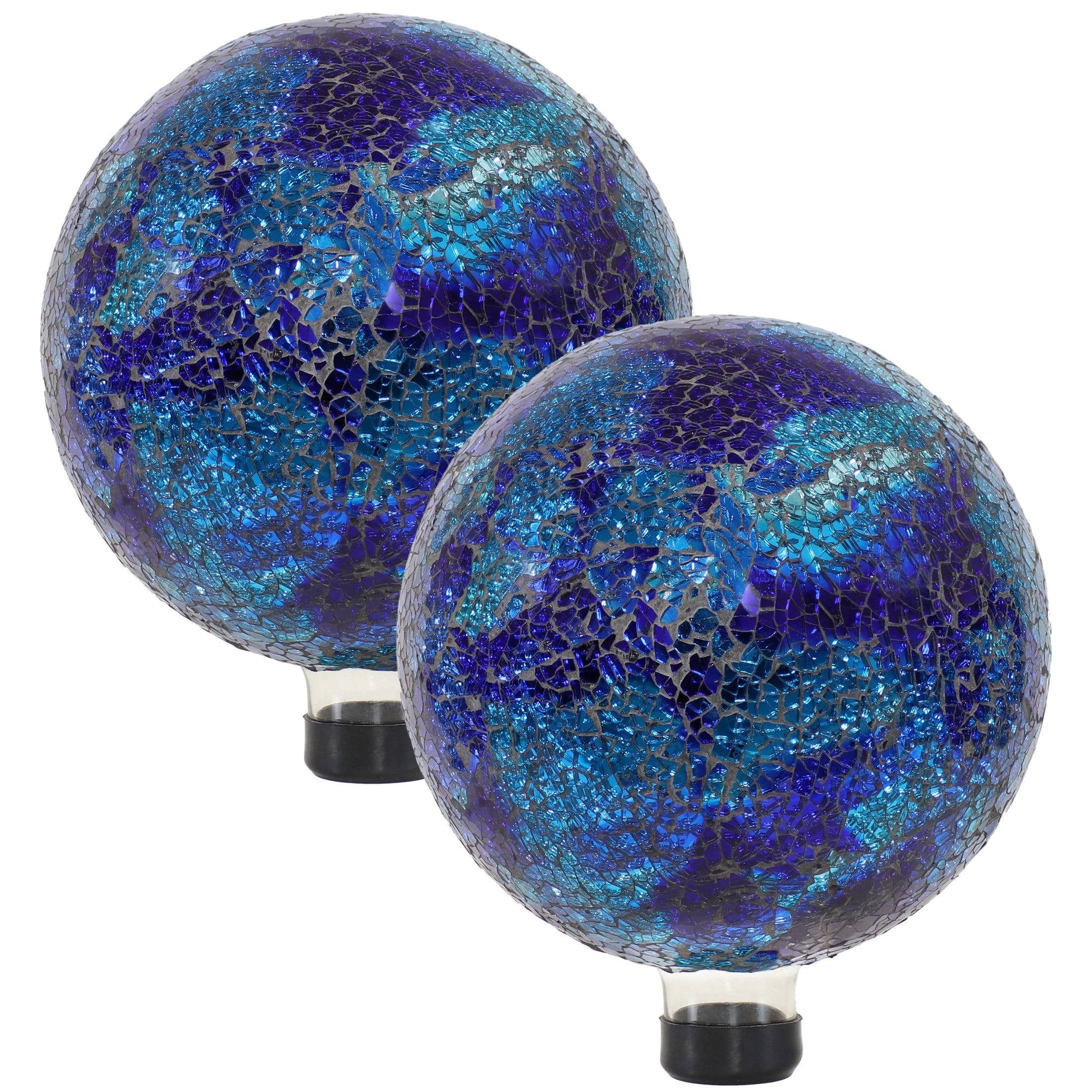 Sunnydaze Deep Ovean Swirl 10" Glass Outdoor Gazing Globe (2 Count ...