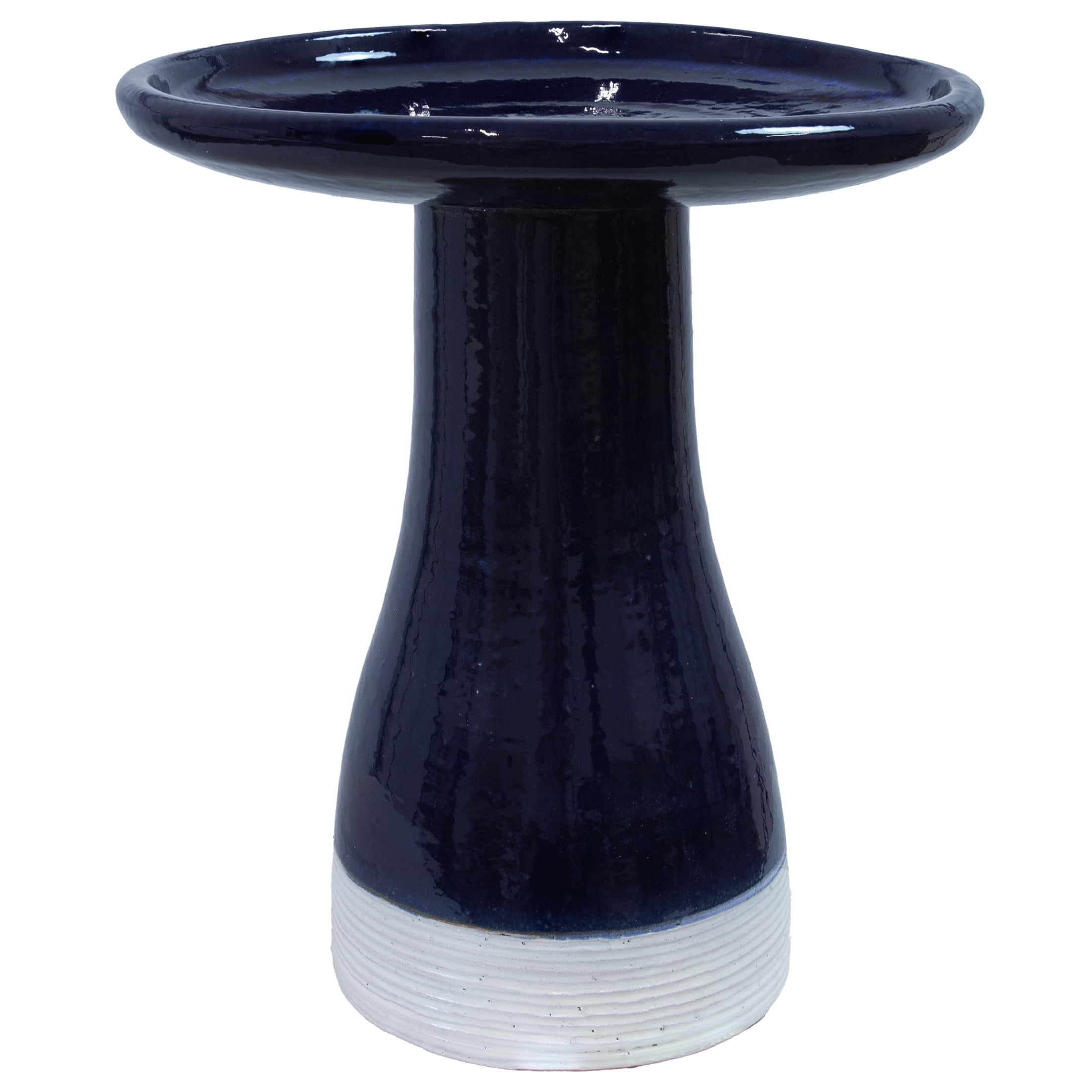 Sunnydaze Duo-Tone Freestanding Ceramic Outdoor Bird Bath, UV-Resistant ...