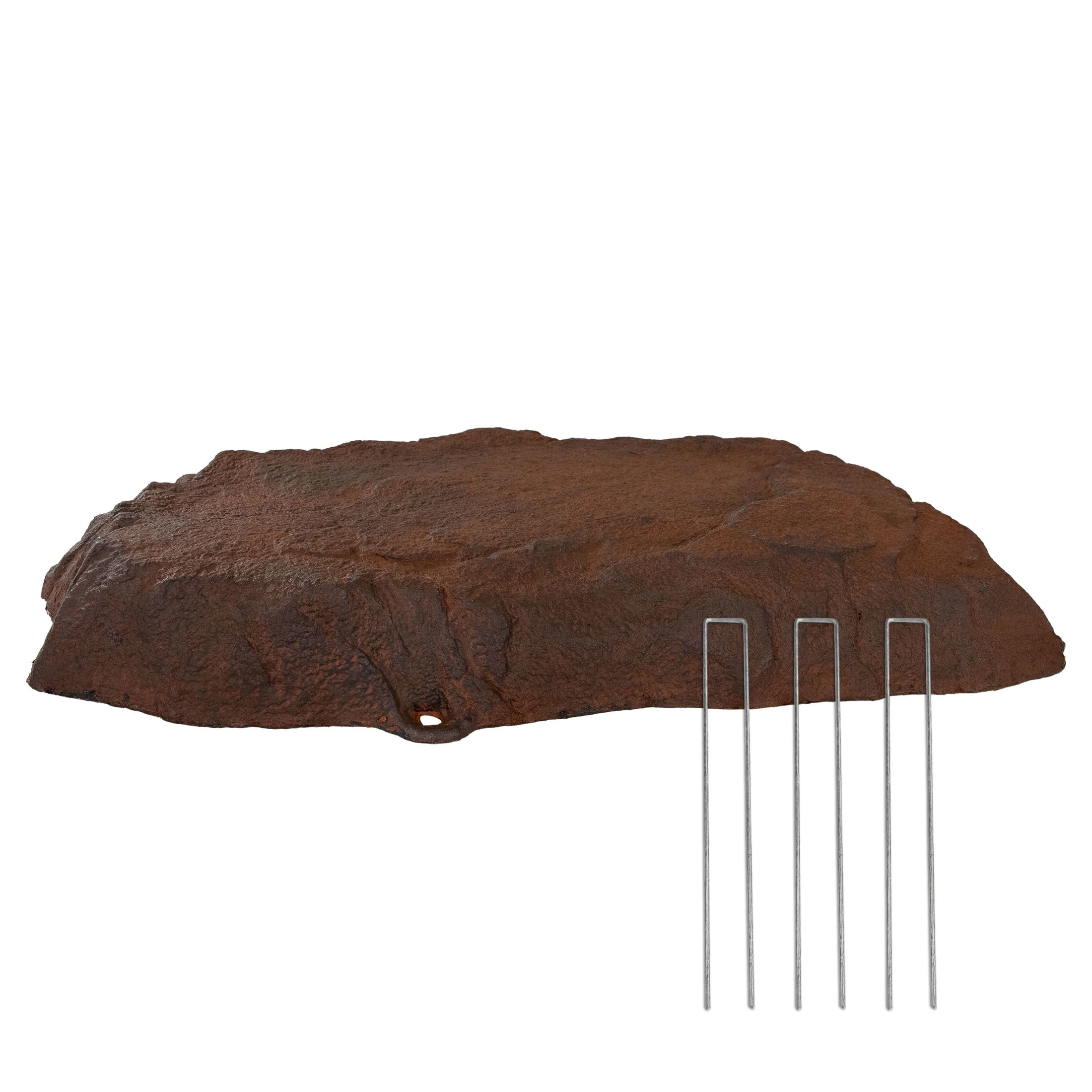 Sunnydaze Flat 3.5" Brown Polyresin Faux Landscape Rock Cover with ...