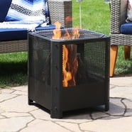 Gymax Outdoor 28'' Patio Rolling Fire Pit, Wood Burning Mobile ...