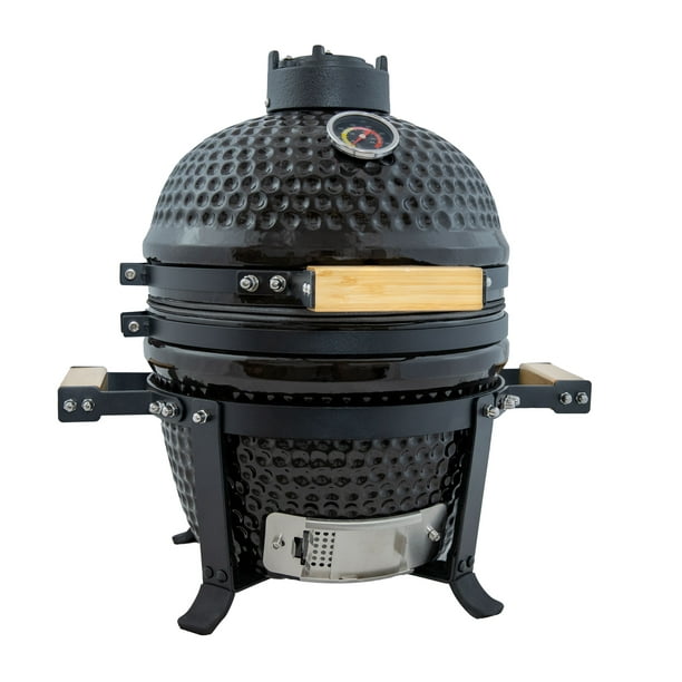 Sunnydaze Kamado Portable Charcoal Grill and Smoker with Stand - Black ...