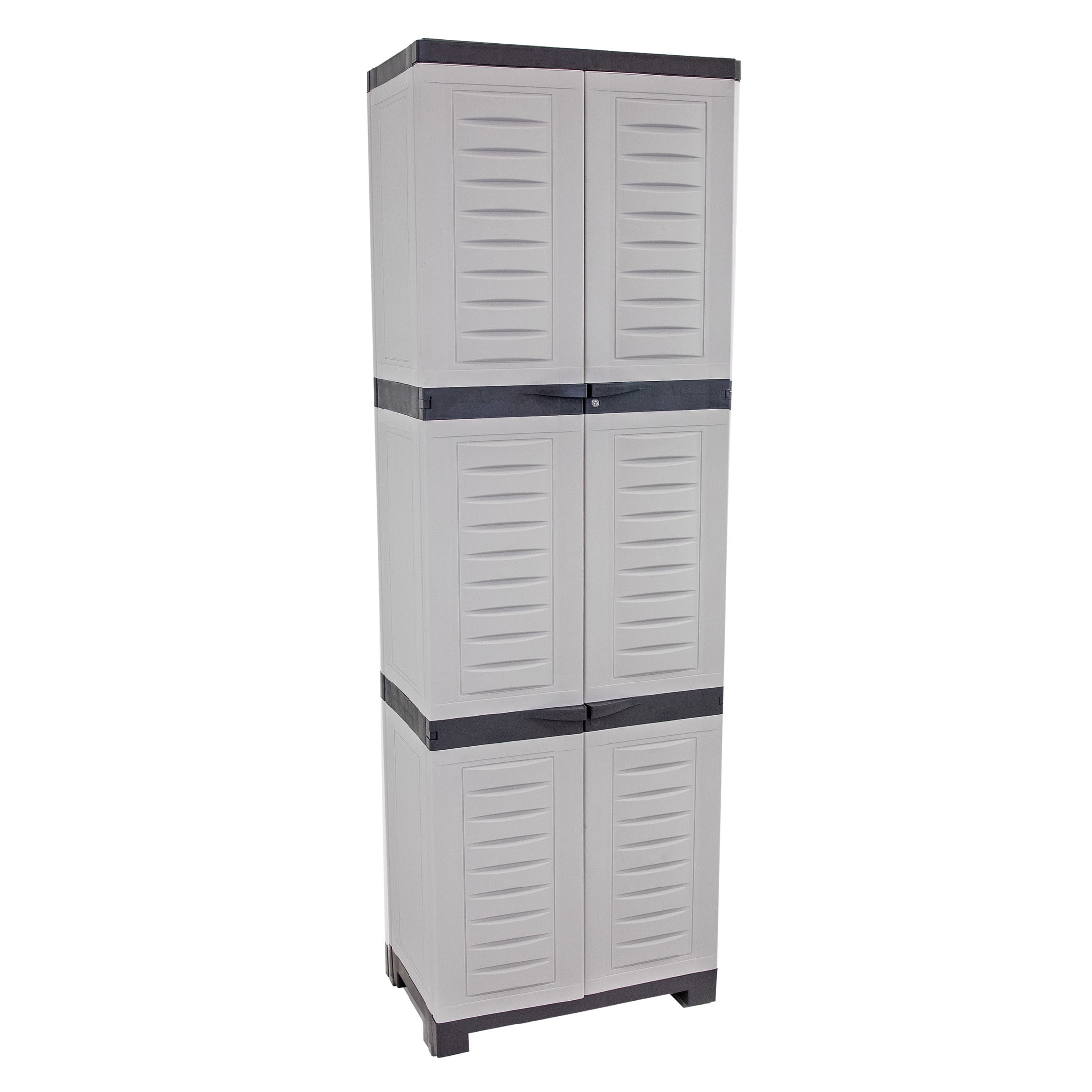 Sunnydaze Lockable Adjustable 72" Plastic 4-Shelf Freestanding Garage ...