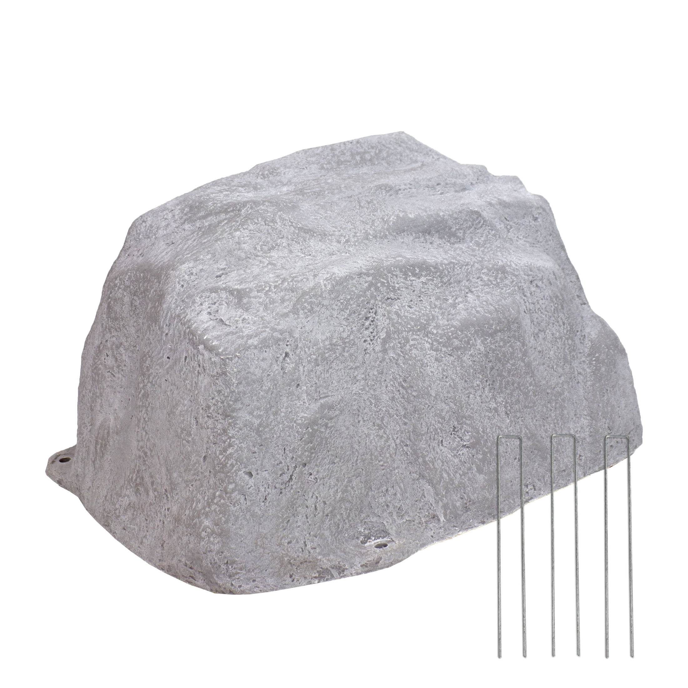 Sunnydaze Low-Profile 14" Gray Polyresin Faux Landscape Rock Cover with ...
