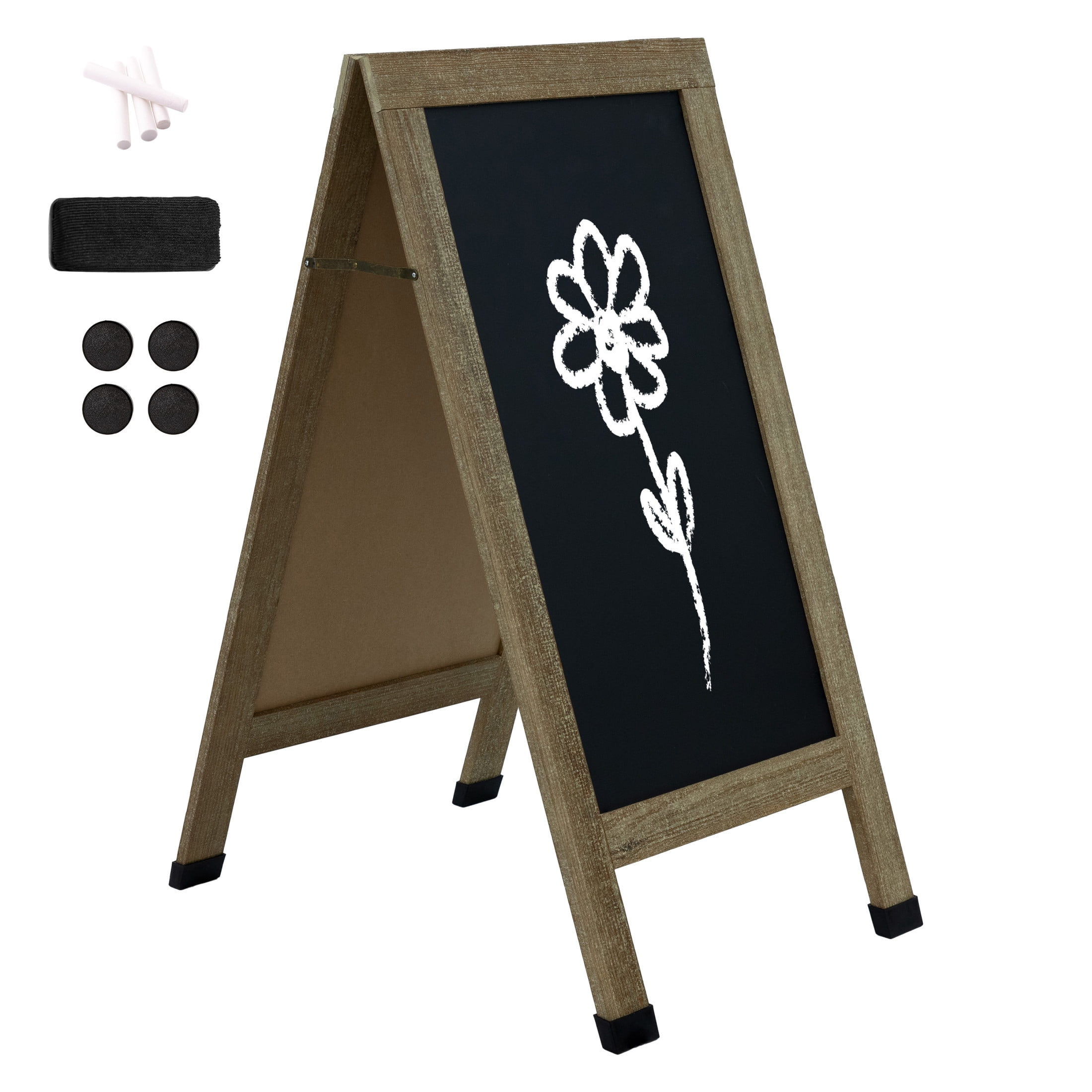 Sunnydaze Magnetic A-Frame Chalkboard Sign, 40" x 20", with Chalk ...
