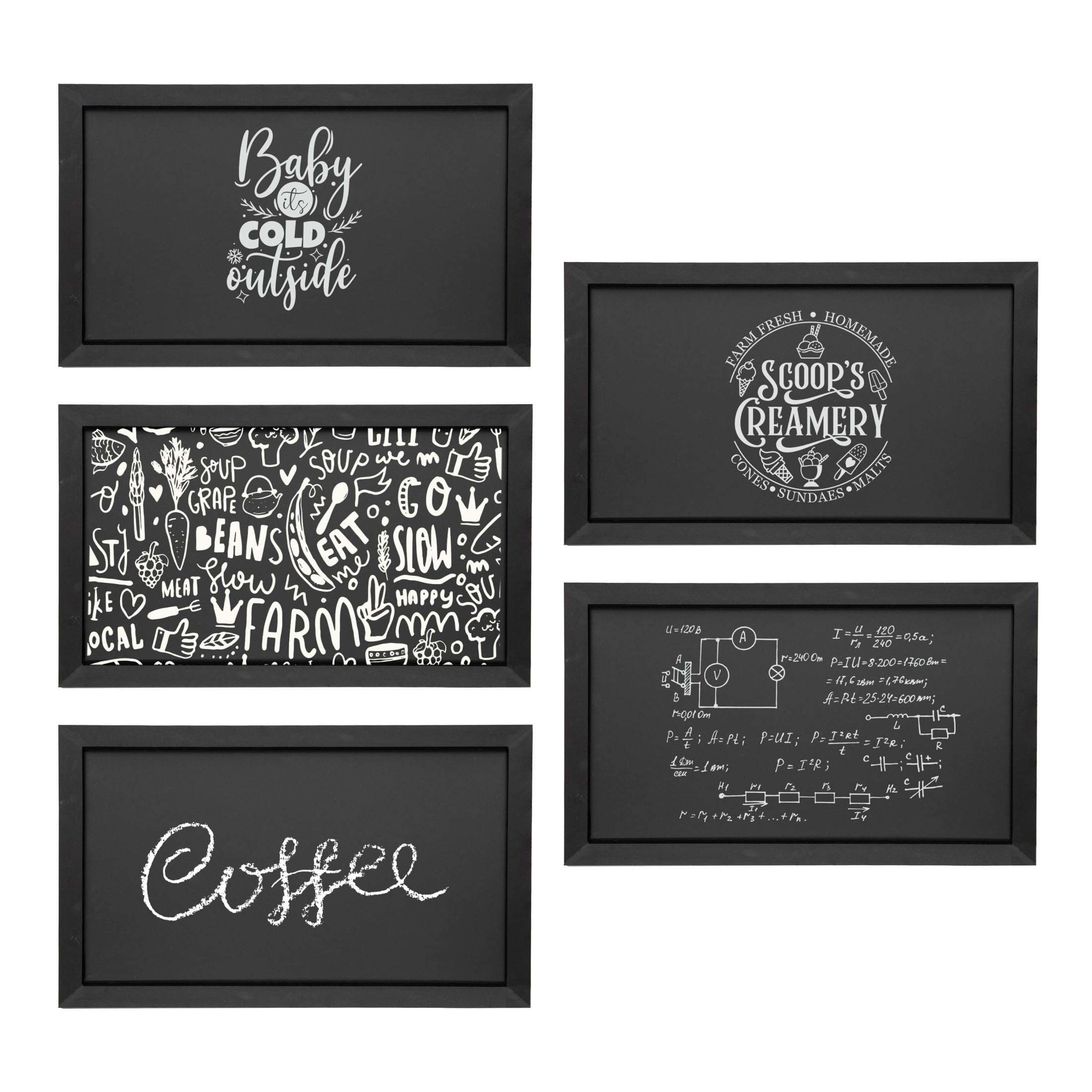 Sunnydaze Large Magnetic Chalkboard for Wall, 36" x 24", with Chalk, 5 ...
