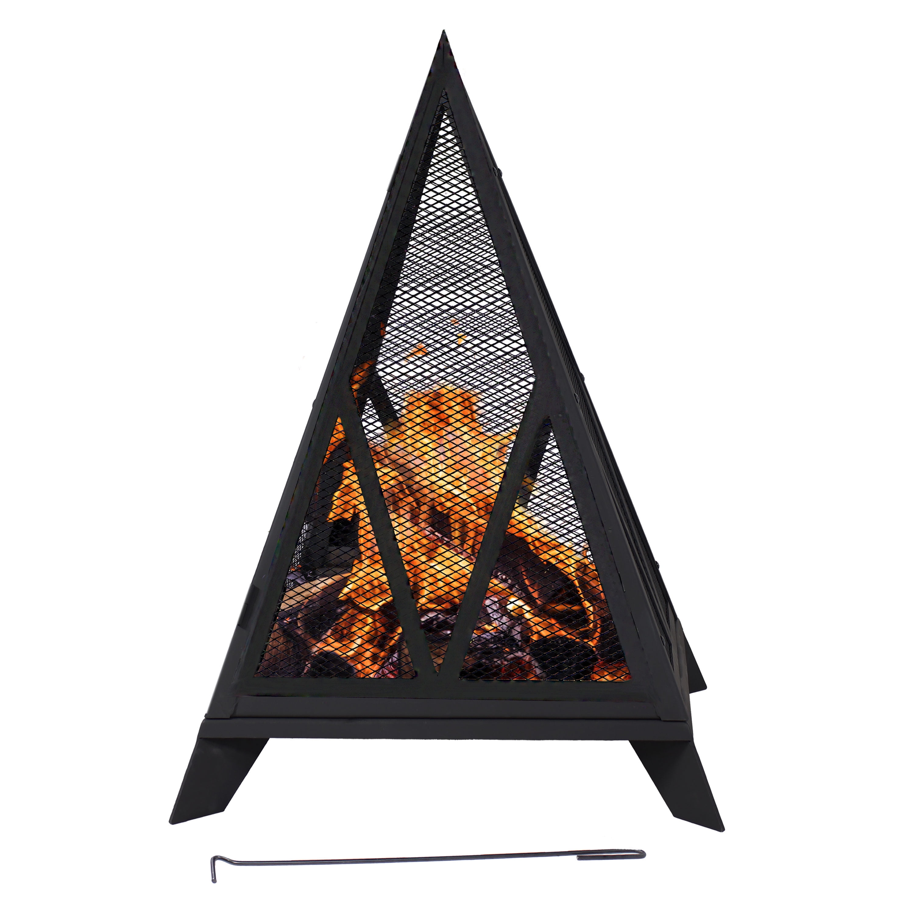 Sunnydaze Majestic Pyramid Heavy-Duty Steel Fire Pit - 24.5" Square ...