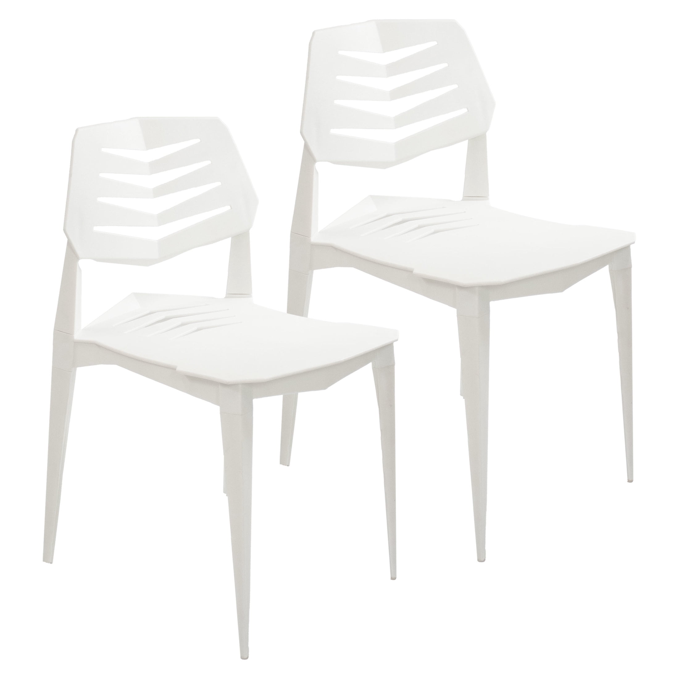 Sunnydaze Matisse Polypropylene Outdoor Dining Chair - Set of 2, White ...