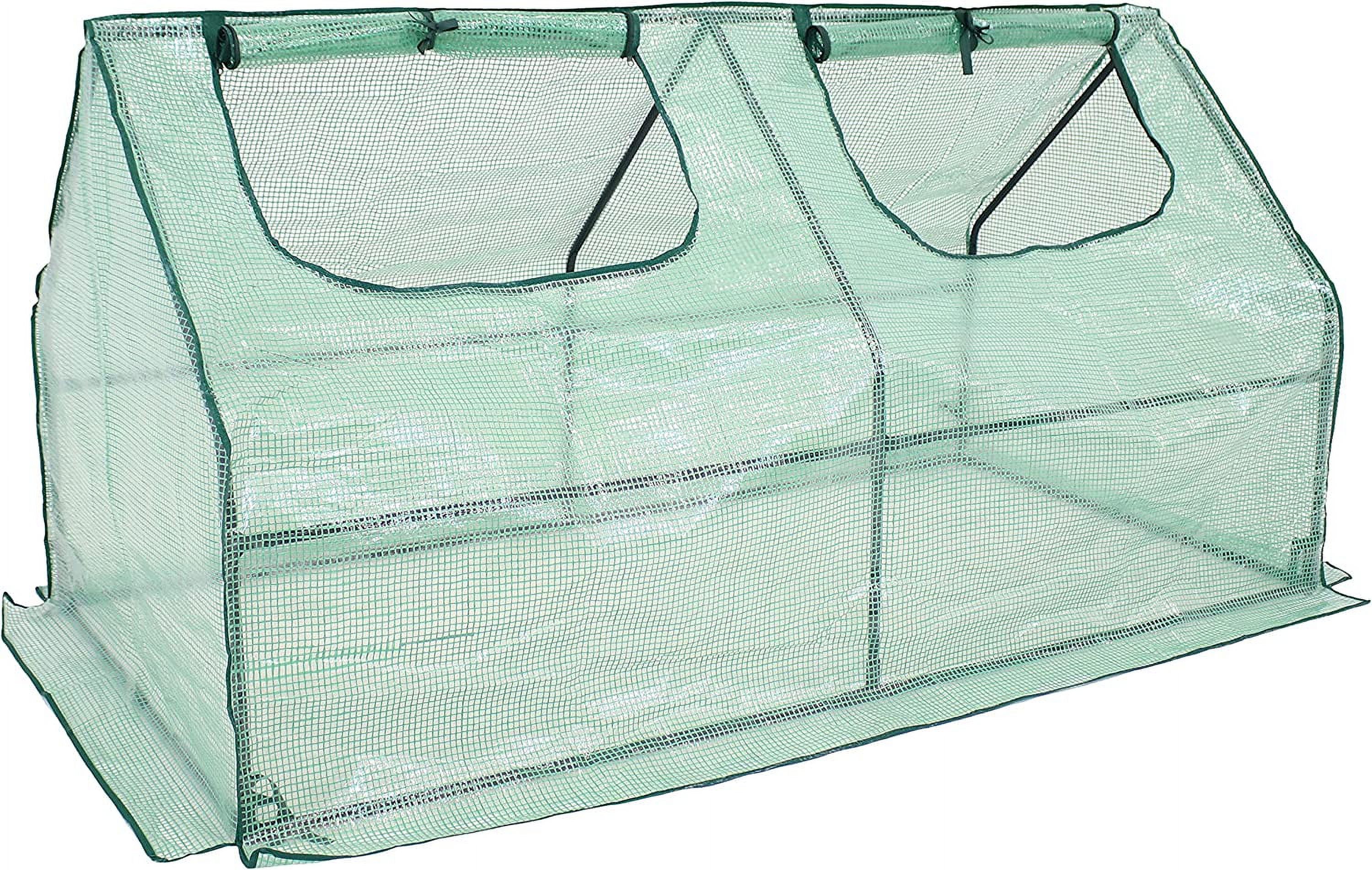Sunnydaze Outdoor Portable Mini Cloche Greenhouse with 2 Zipper Doors ...