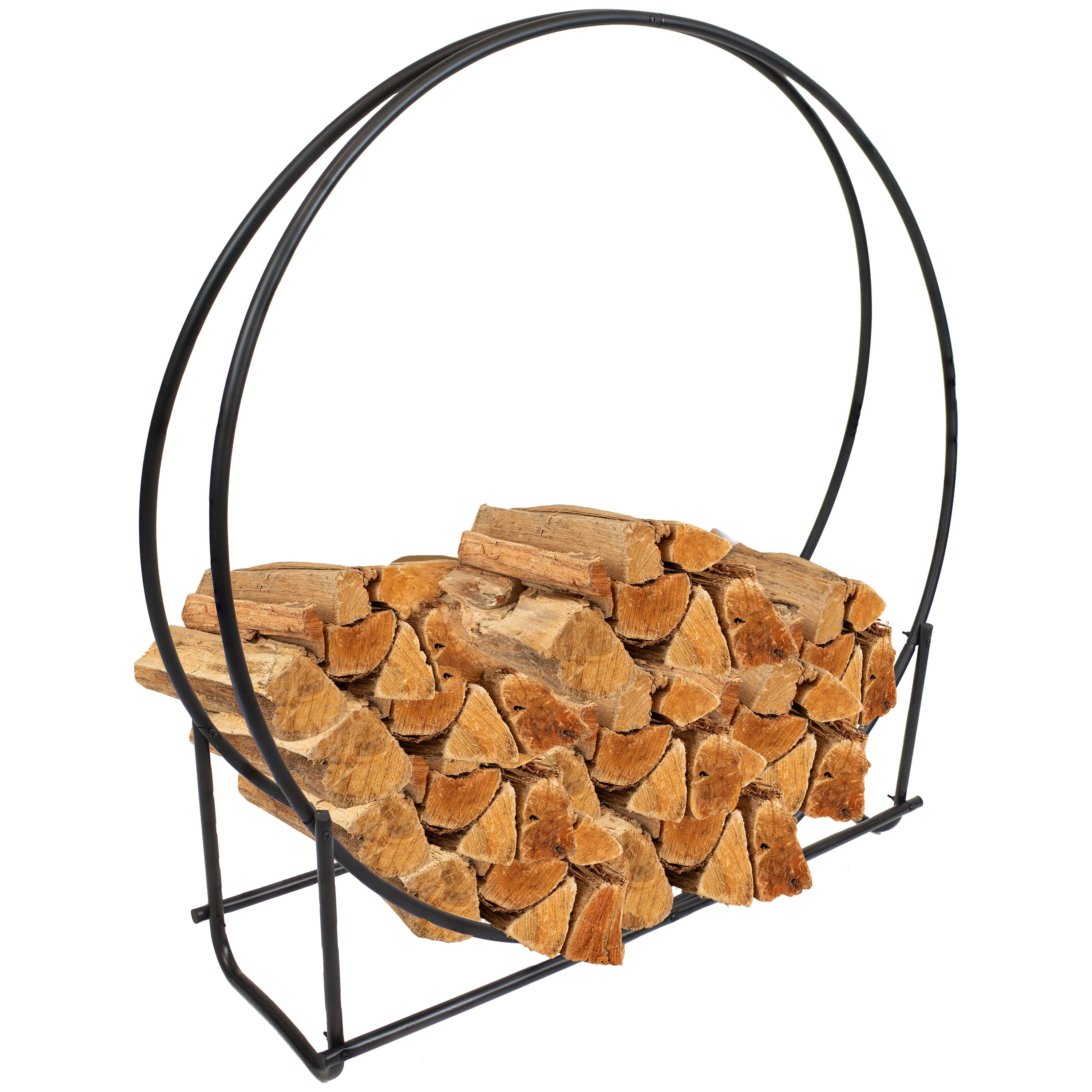 Sunnydaze 50" Indoor or Outdoor Iron Firewood Log Hoop - Walmart.com