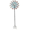 Large Kinetic Metal Brown Owl, Wind Spinner Garden Art & Yard Stake ...