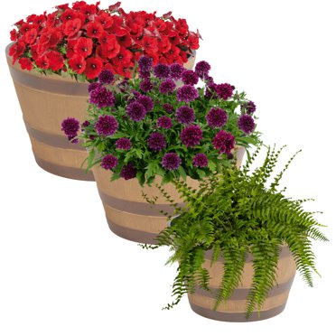 Farmhouse Porch & Home Planter. Country Woodland Rustic Tall Plant and ...