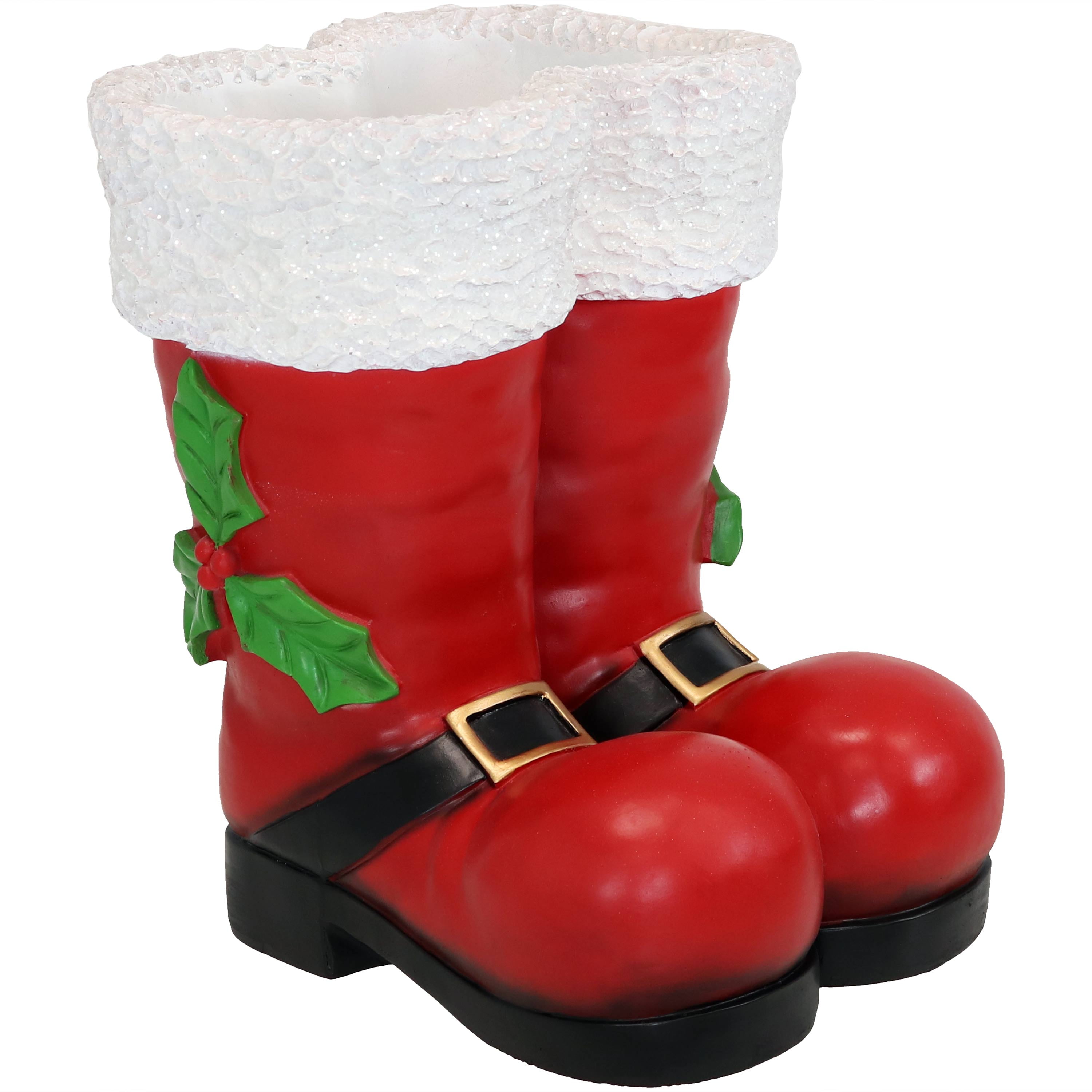Free Shipping! Sunnydaze Santa Boots Statue Christmas Decor - 13 ...