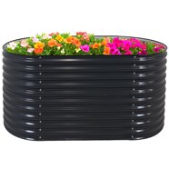Vego Garden 32" Extra Tall Modular Metal Raised Flower Planter Box with ...