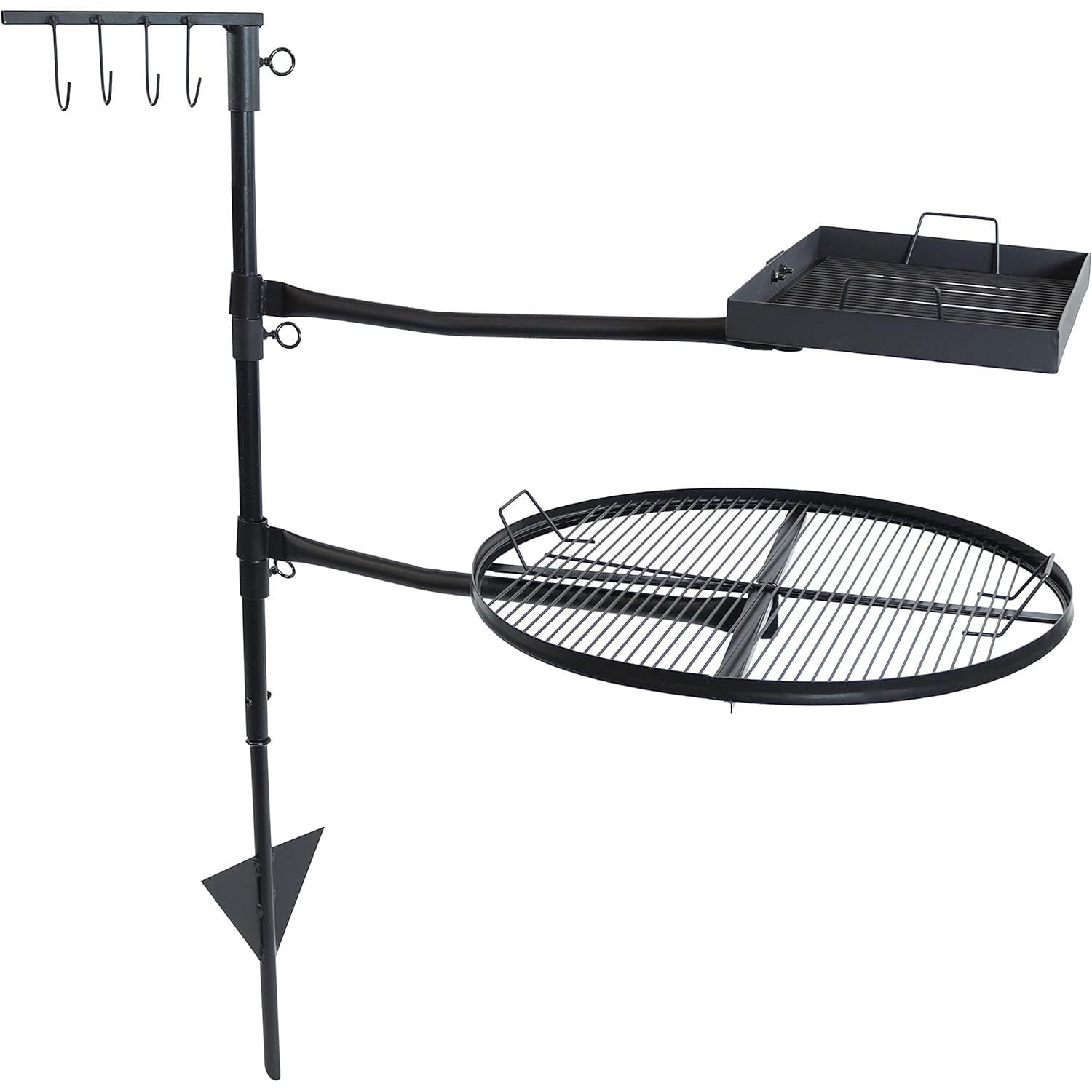 Sunnydaze Swiveling Dual-Grill Campfire Cooking Grate System - Includes ...