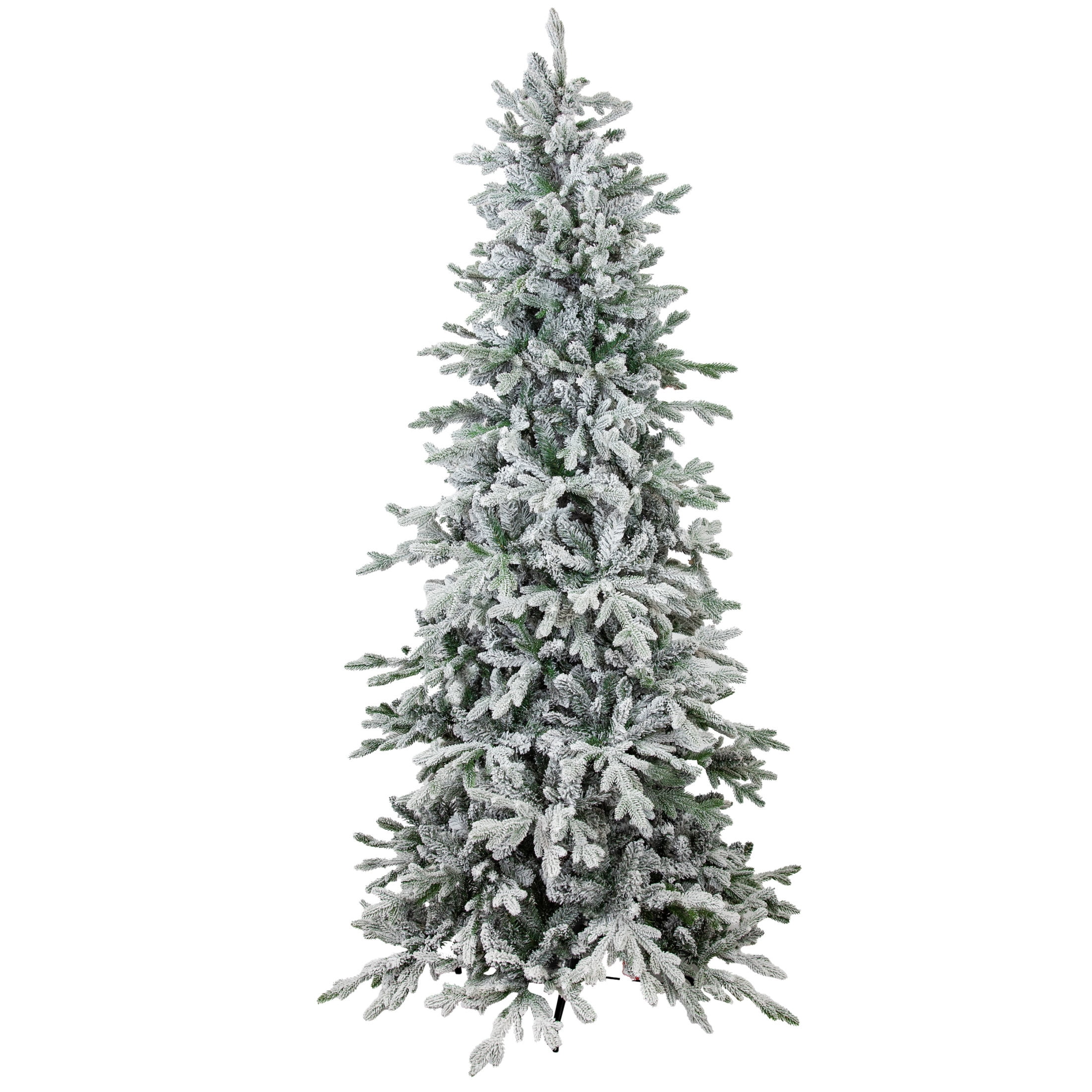 Sunnydaze Unlit Slim and Stately Flocked Artificial Christmas Tree 7 ft ...