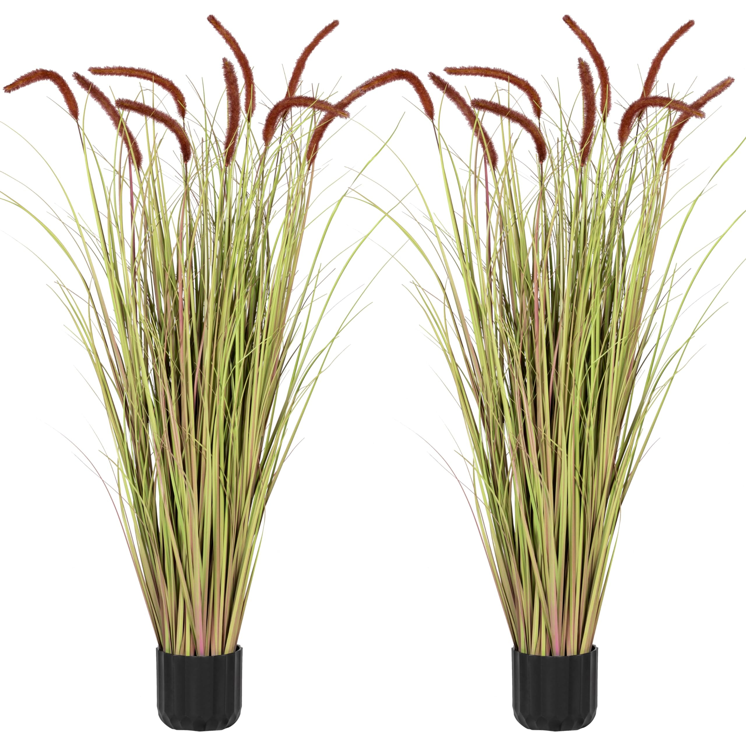 Sunnyglade 4 FT 2-Pack Artificial Horsetail Reed Grass, Fake Topiary ...