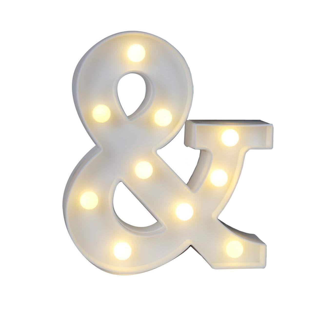 Sunnyglade White Marquee LED Alphabet Lights Arabic Numerals Lights for ...