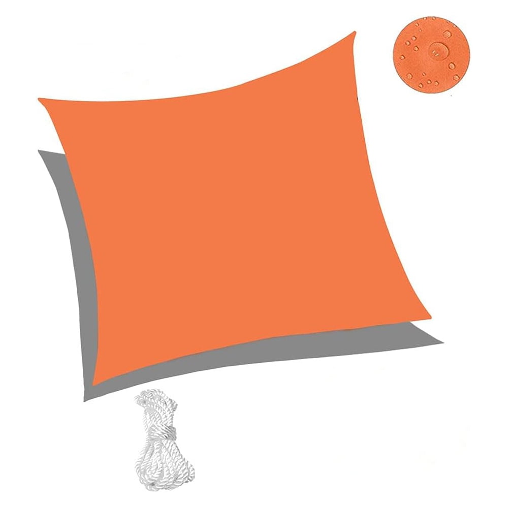 Sunnykud 10'x10' Sun Shade Sail Waterproof Orange Square Canopy Awning ...
