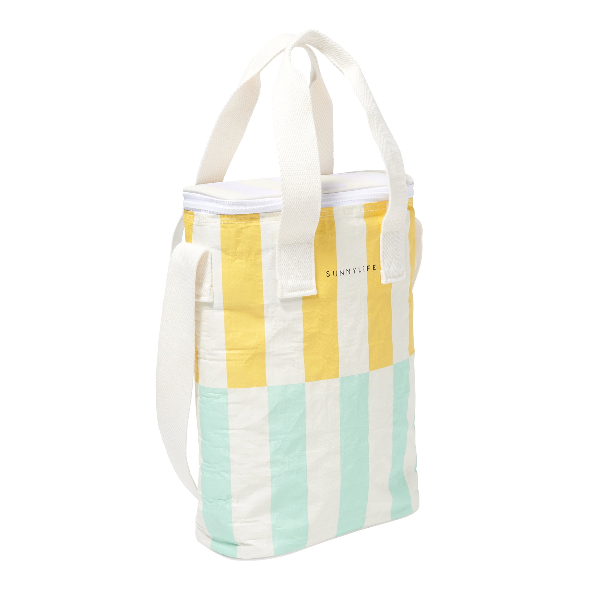 Sunnylife: Drinks Cooler Bag - Rio Sun - Stripe Yellow & Mint, 2.1 Gal ...