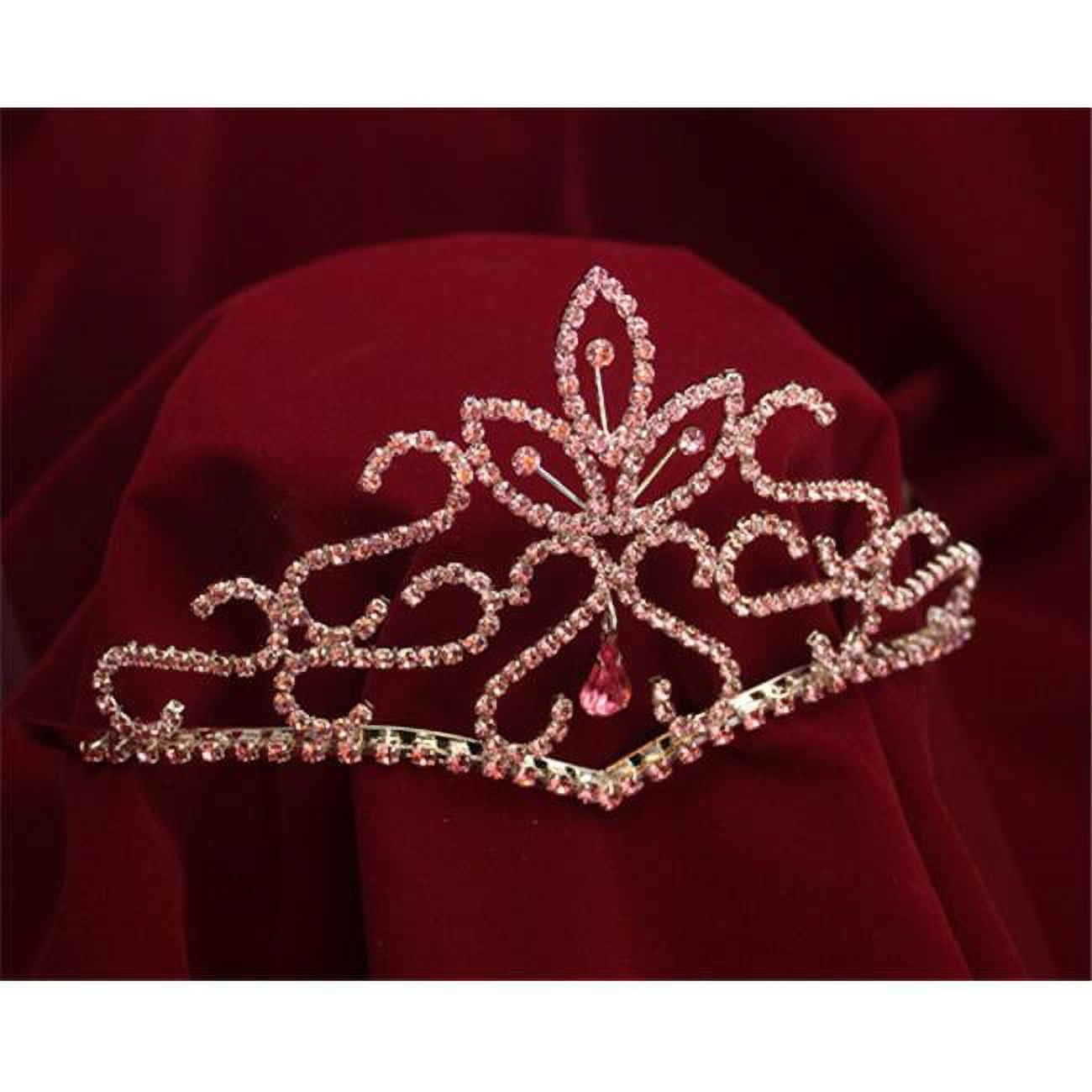 Sunnywood 4005 Rhinestone Adult Tiara - Silver With Pink Stones ...