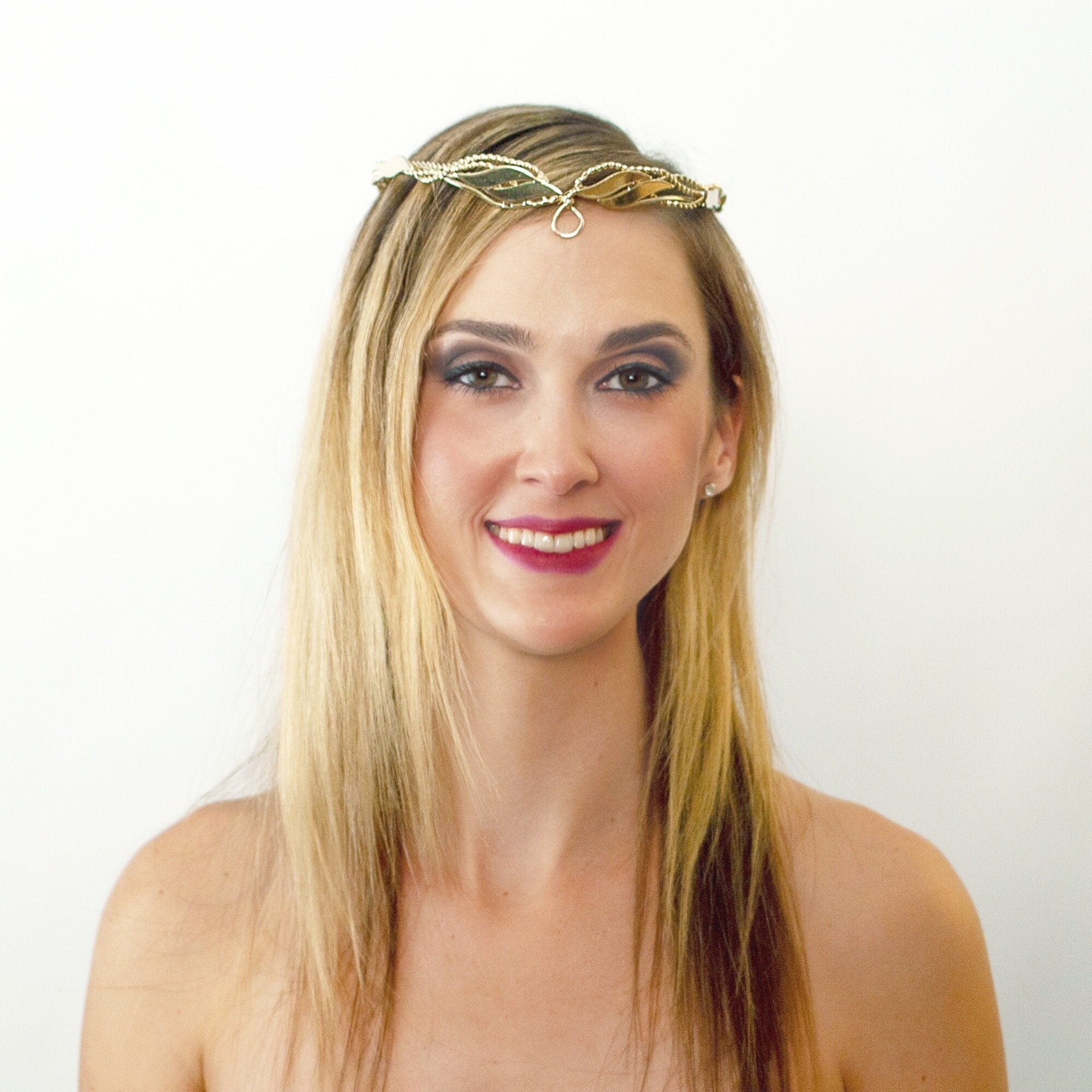 Sunnywood Golden Leaf Laurel Wreath Crown – Fantasy Headpiece for Elven ...