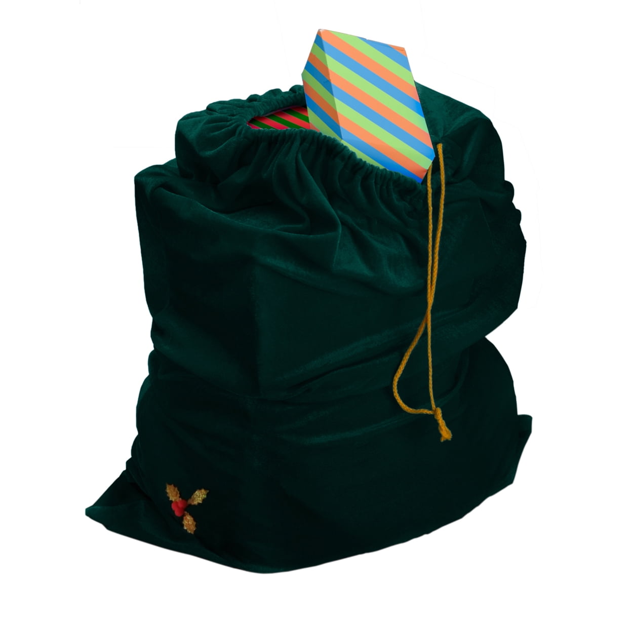 Sunnywood Santa Drawstring Green Gift Bag - Walmart.com