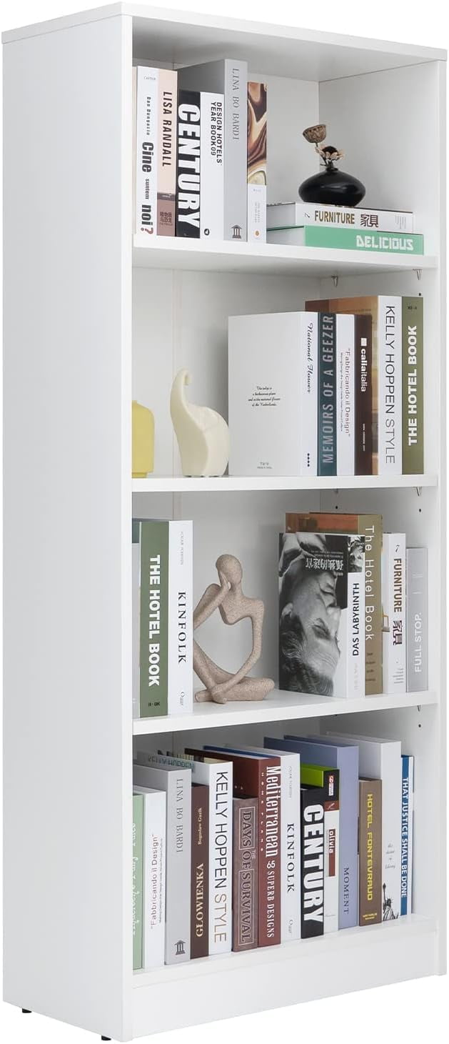 Sunon 4 Shelf Wood Bookcase Freestanding Display Shelf Adjustable ...