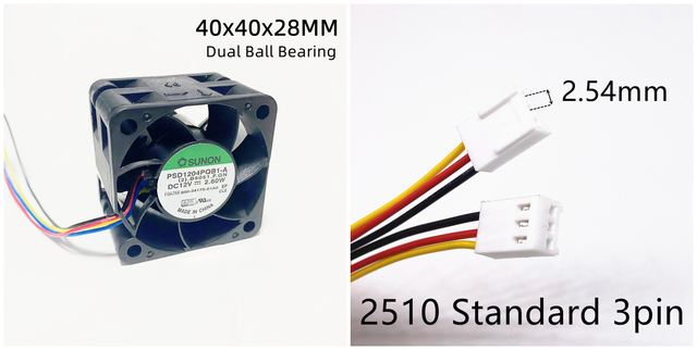 Sunon 40x40x28mm 4cm 4028 Server Fan 12V 2.6W 1U 2U Server Fan ...