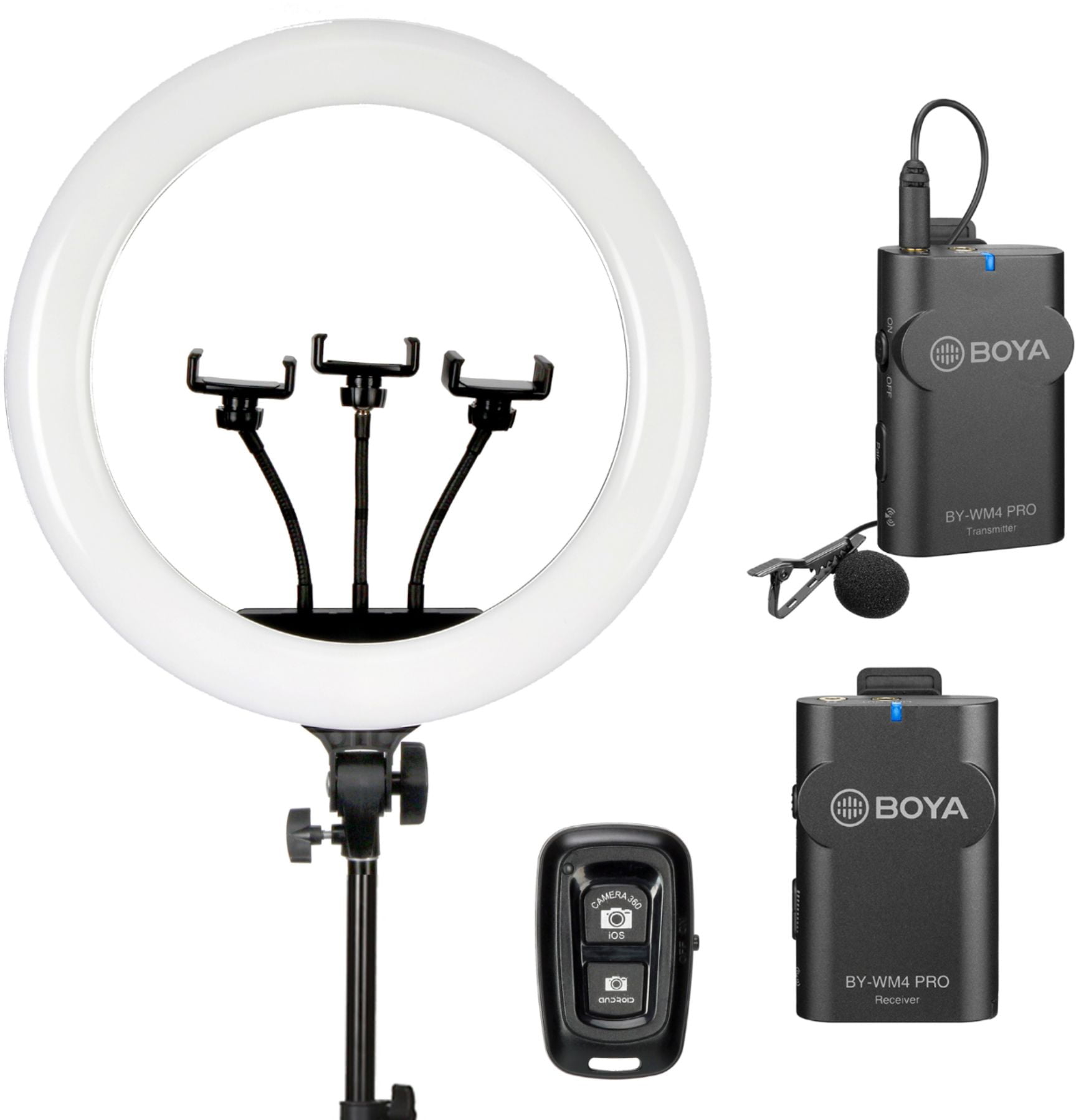 Sunpak Premium Series 18 inch Bi-Color Ring Light Kit with BOYA ...