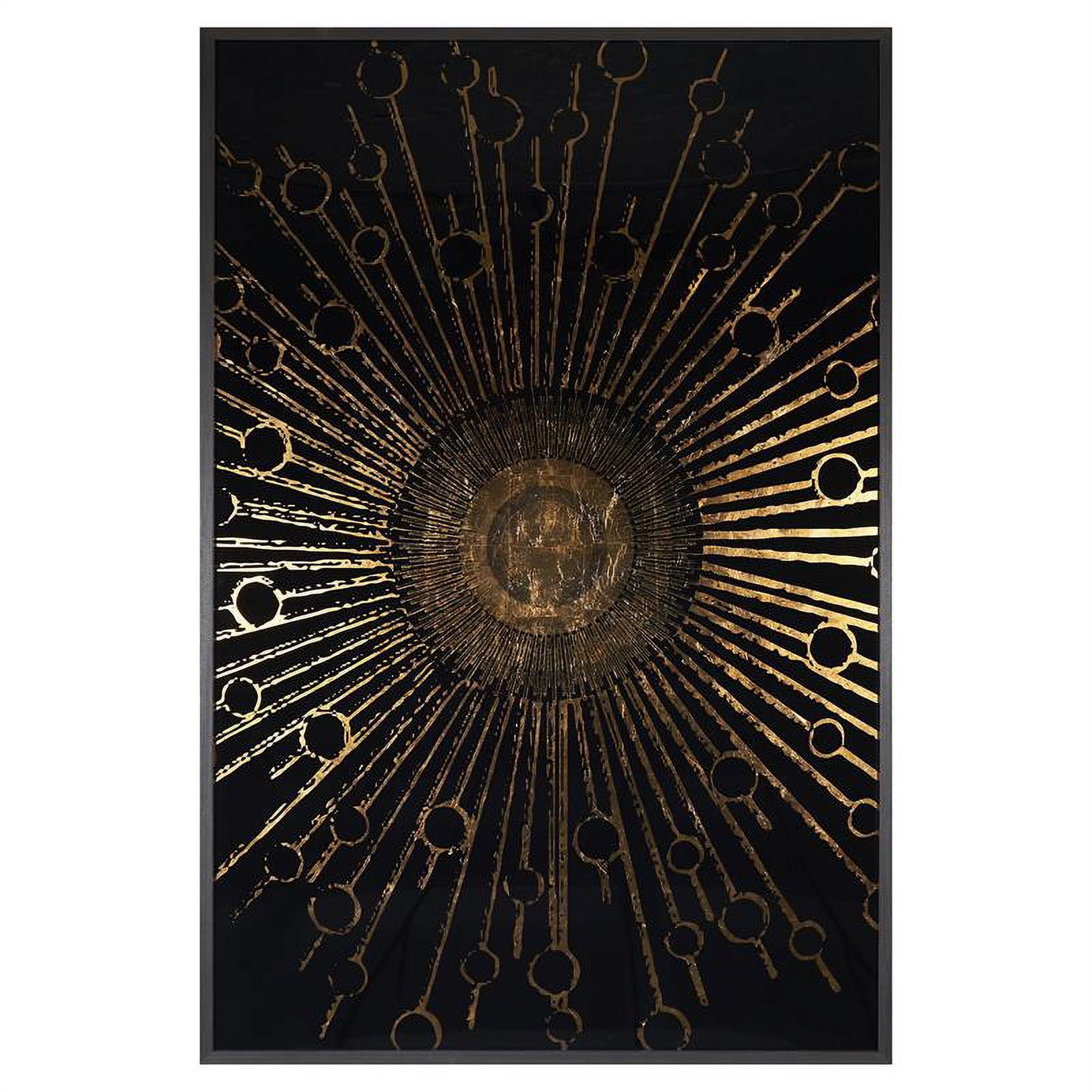 Sunpan 48" Modern Acrylic and Wood Supernova Wall Art in Charcoal/Gold ...