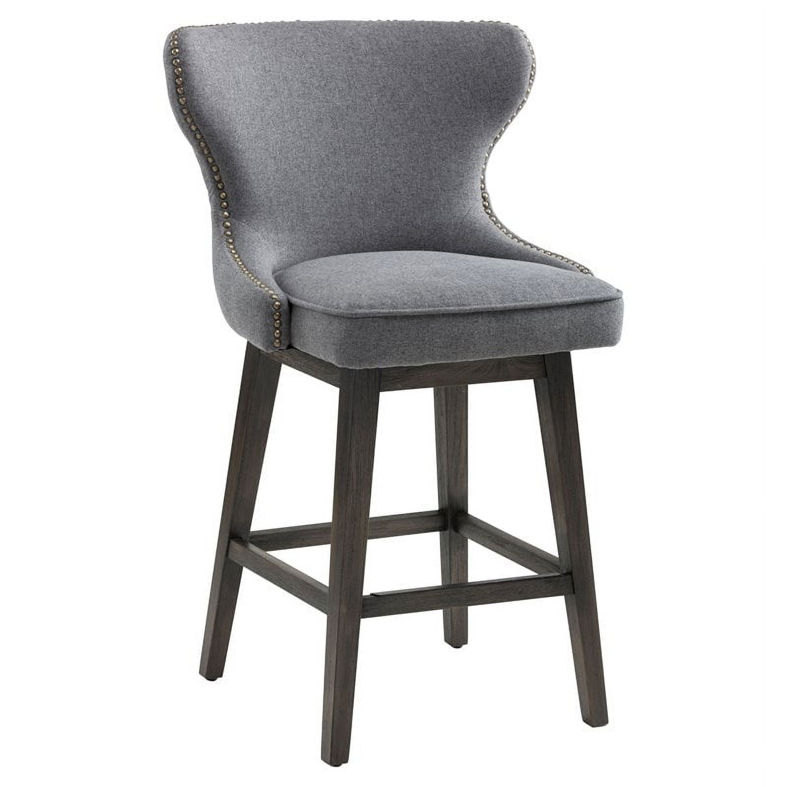 Sunpan Ariana 26.25" Transitional Fabric Swivel Counter Stool in Gray ...