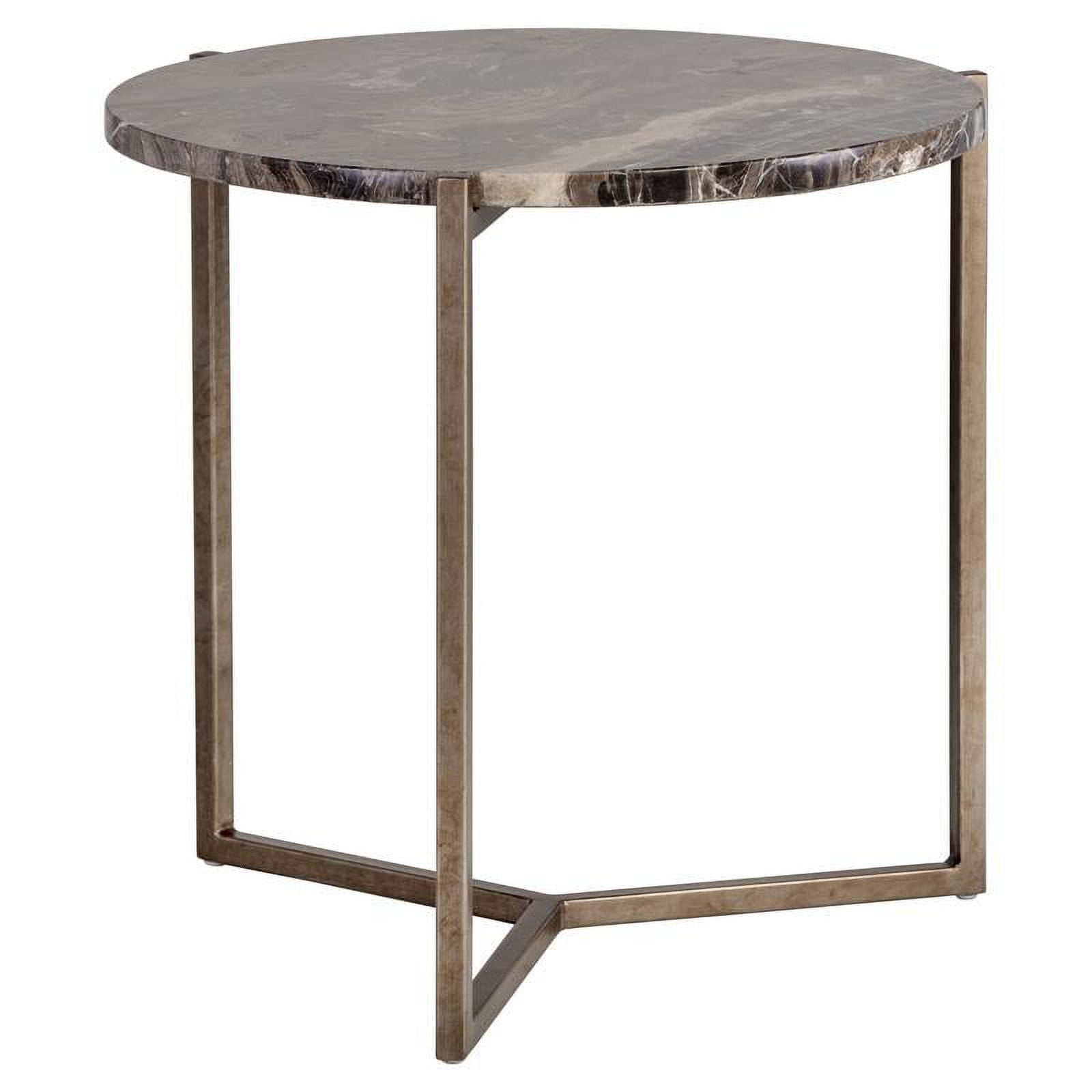 Sunpan Cecil 21.5" Contemporary Marble and Stainless Steel Side Table ...
