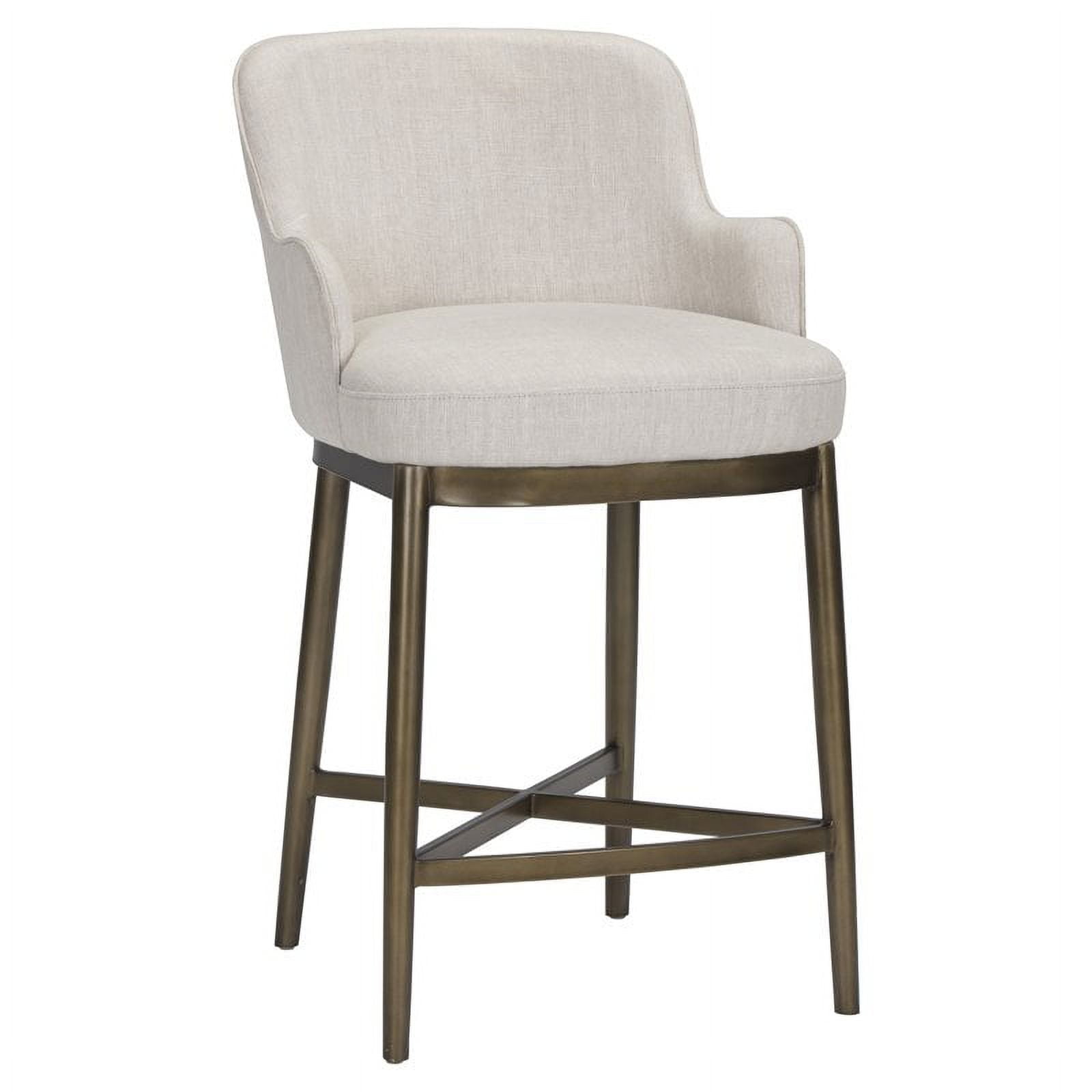 Sunpan Franklin 26" Modern Fabric and Iron Counter Stool in Cream ...
