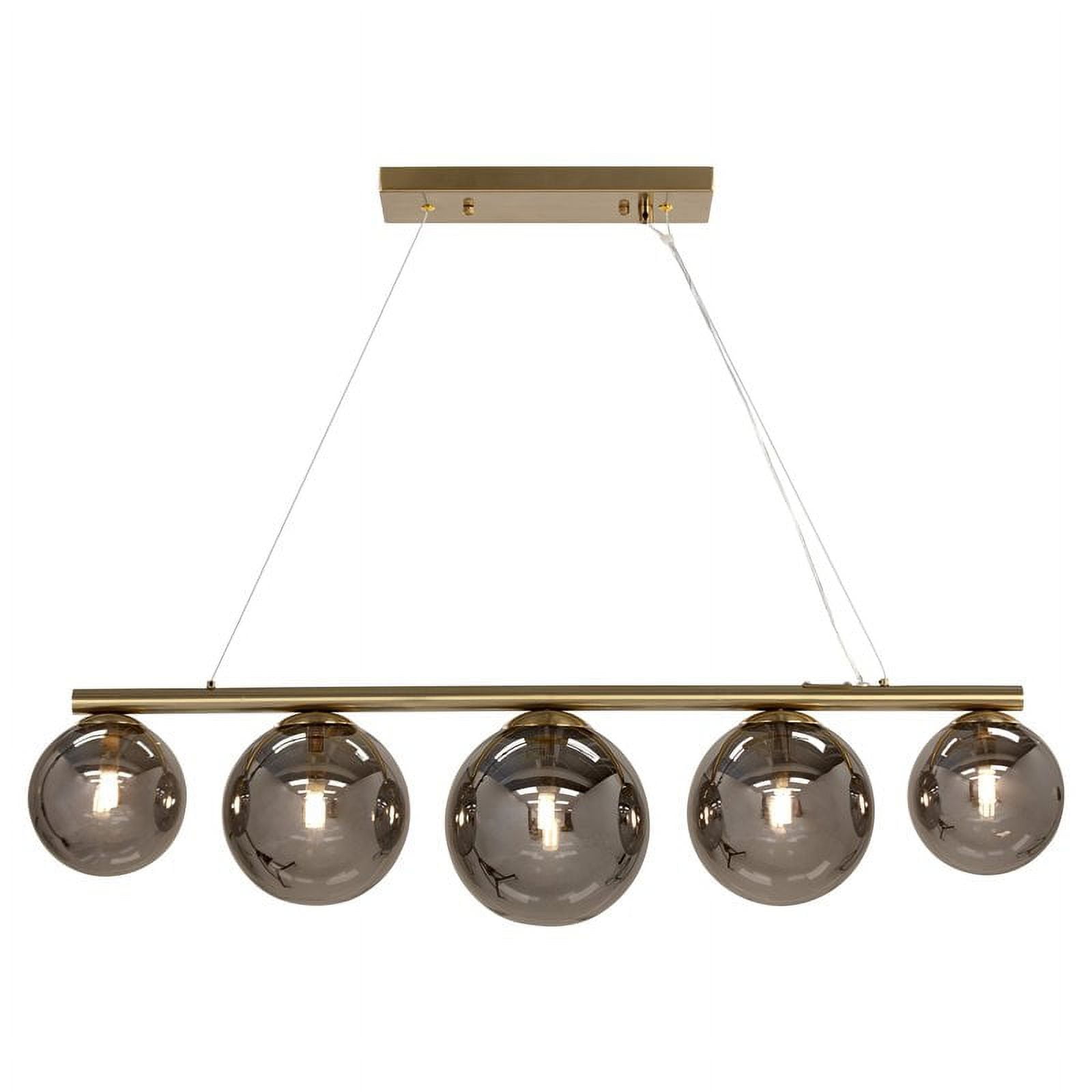 Sunpan Orb 38.5" 5-light Modern Glass and Iron Chandelier in Gold/Gray ...